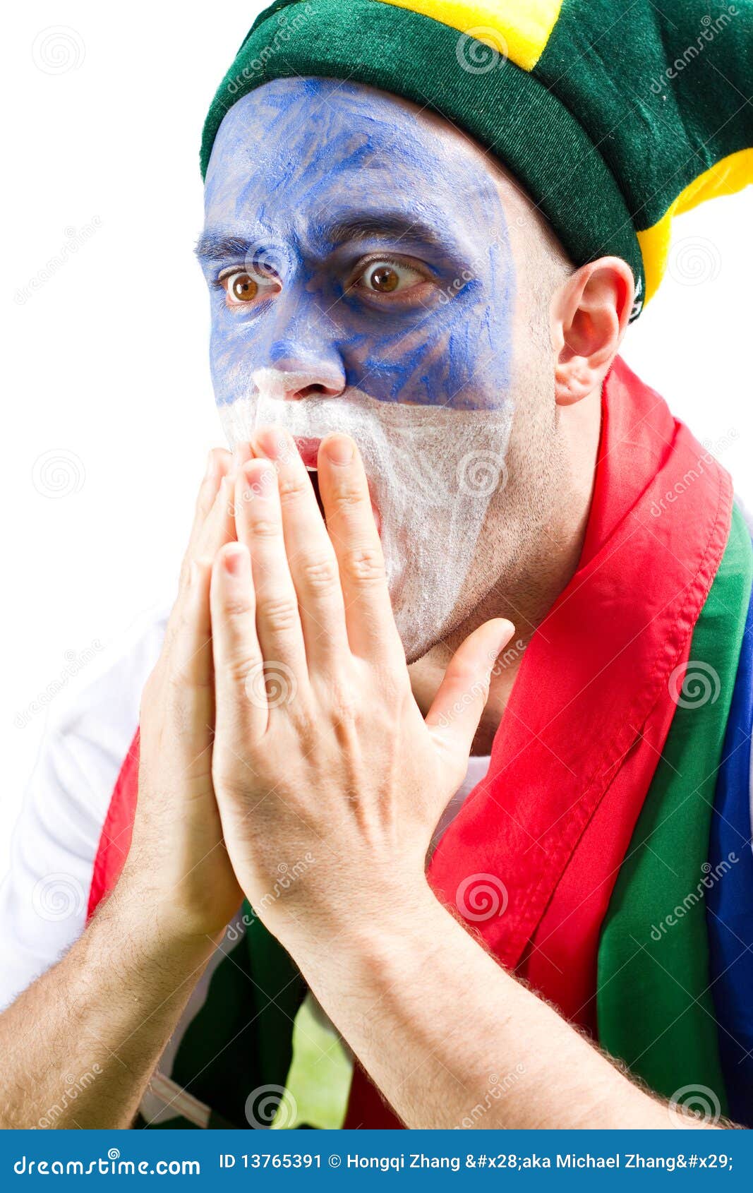 Shocked sports fan stock image. Image of africa, paint - 13765391