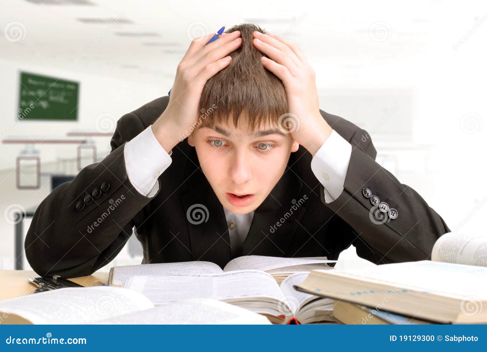 Shocked student stock photo. Image of hard, open, college - 19129300