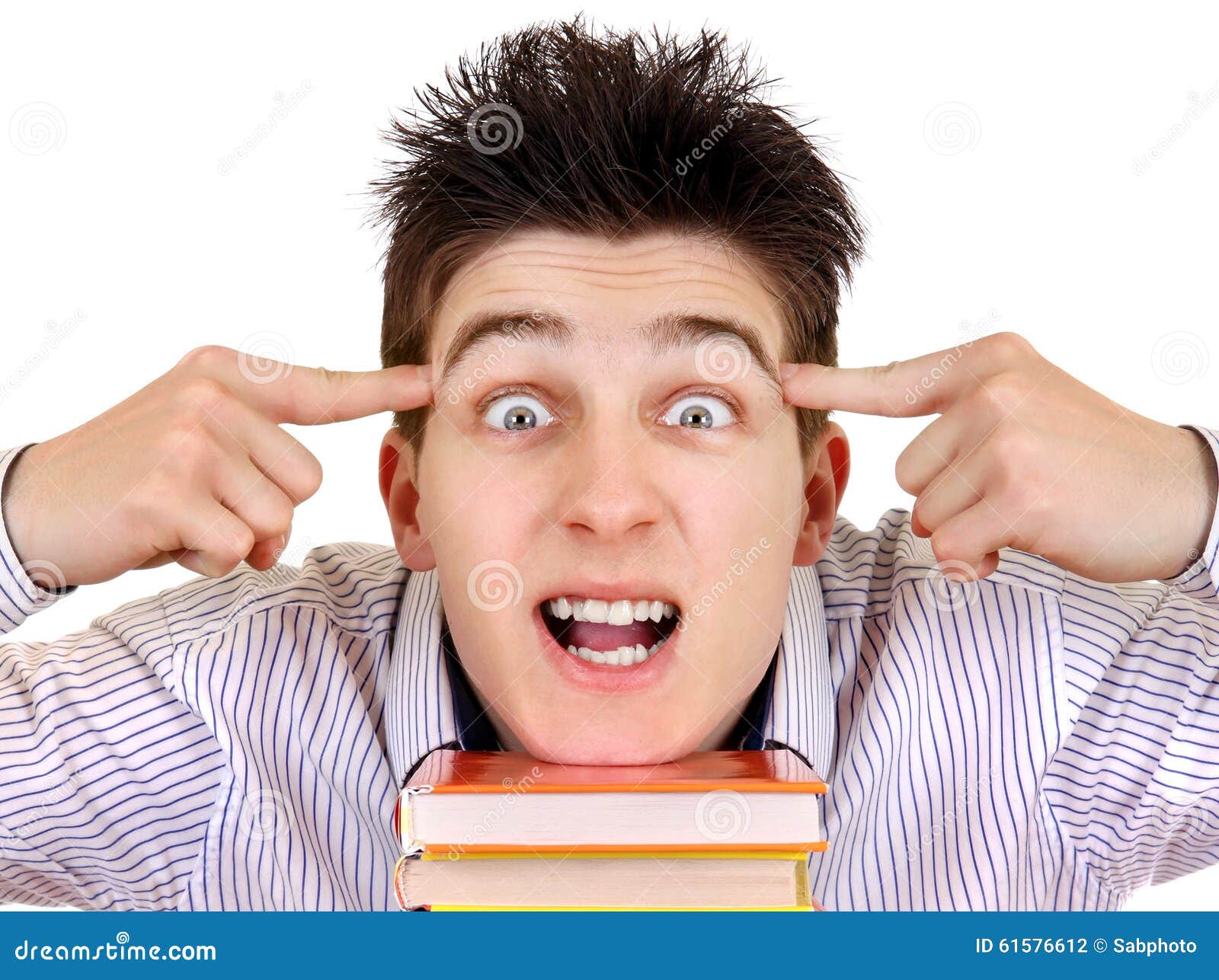 Shocked Student with a Books Stock Photo - Image of cute, imbroglio ...