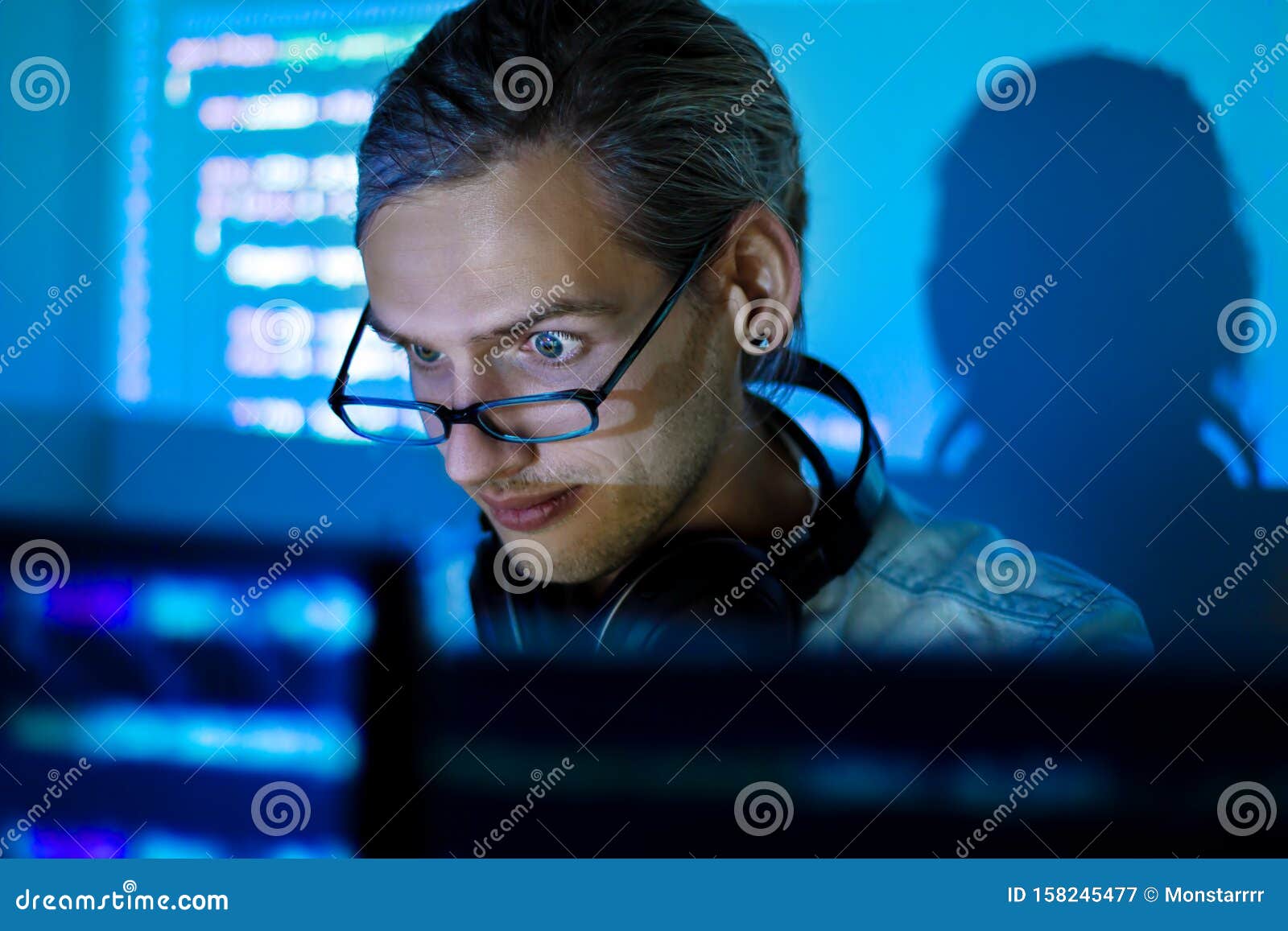 Software Developer, Freelancer Working with Program Code Stock Image ... Software Developer, Freelancer Working with Program Code Stock Image ...