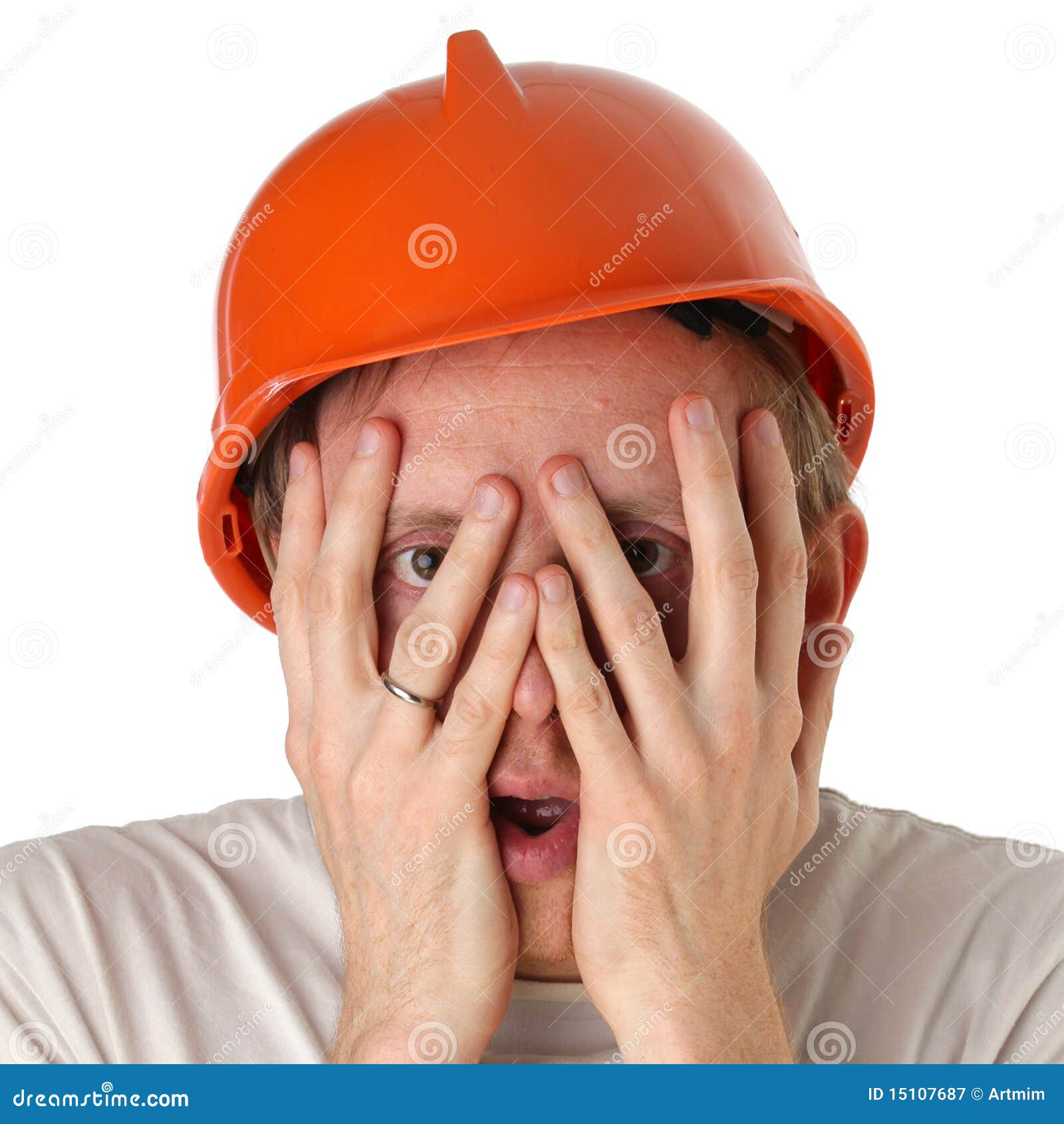 Shocked and Surprised Builder Craftsman Stock Image - Image of business ...