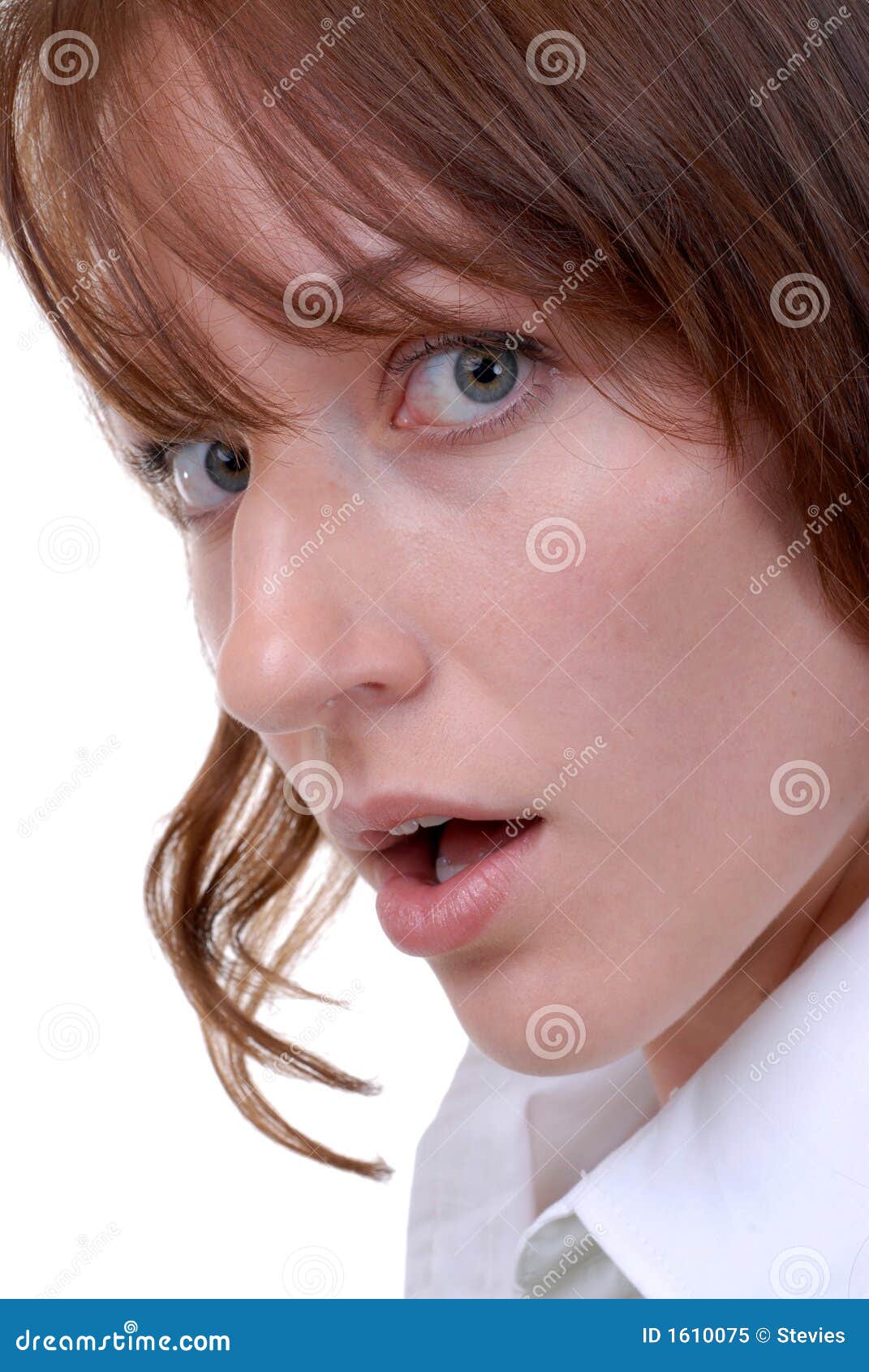 Shocked Teen stock image. Image of lips, green, smile - 1610075