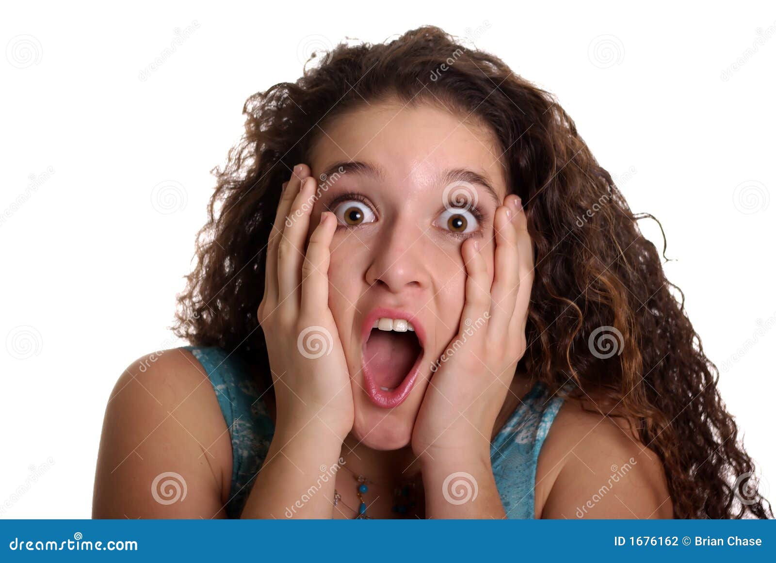 Shocked Teen stock photo. Image of crazy, brunette, dental - 1676162