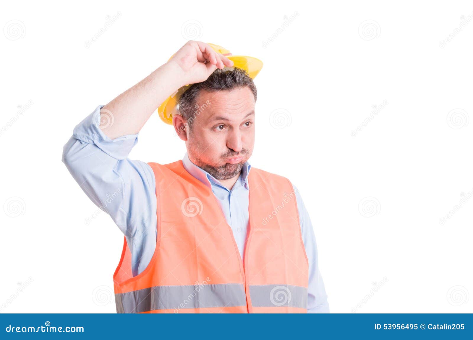 Shocked, Tired or Surprised Worker or Engineer Stock Image - Image of ...