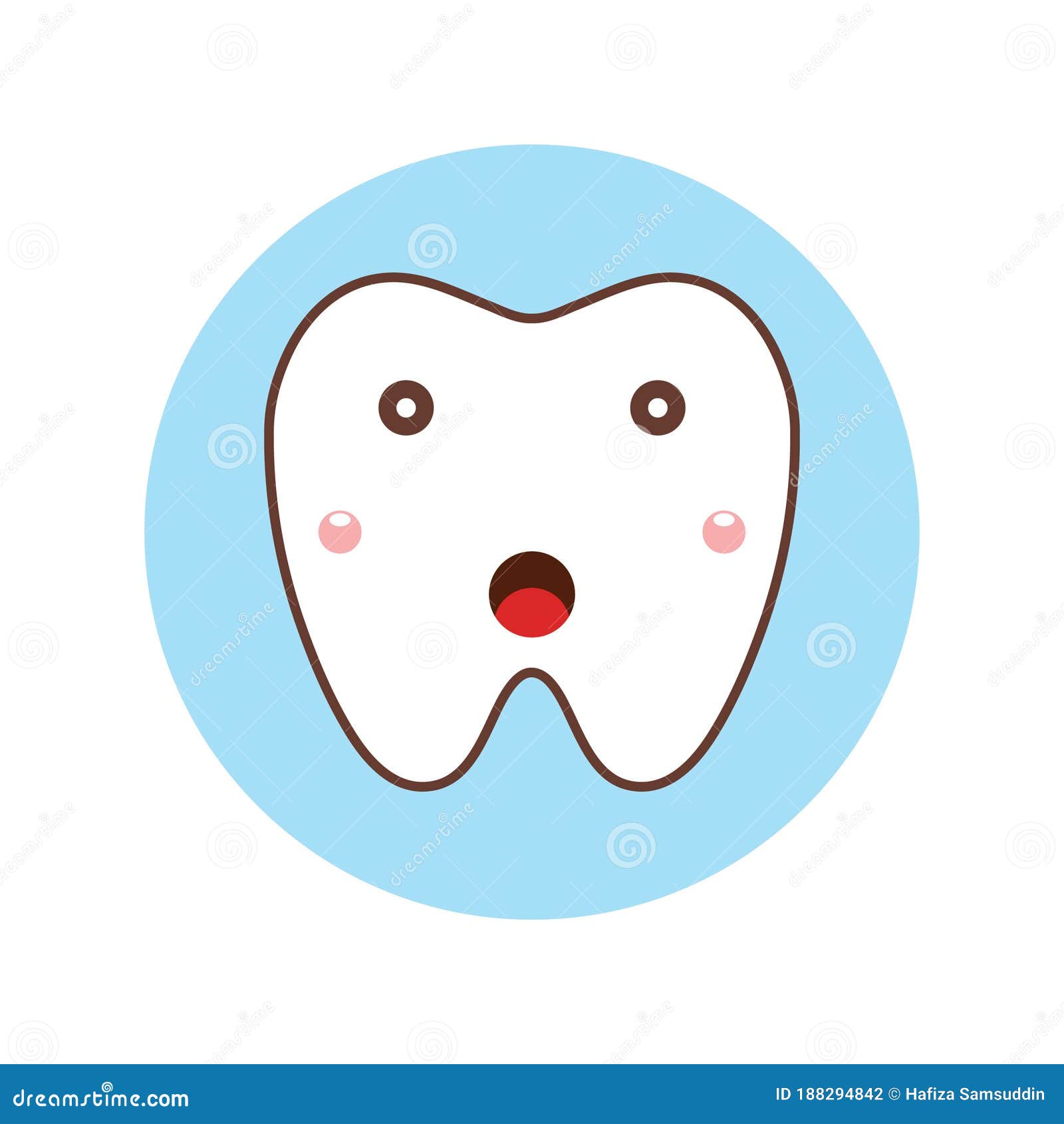 Shocked Tooth. Vector Illustration Decorative Design Stock Vector ...