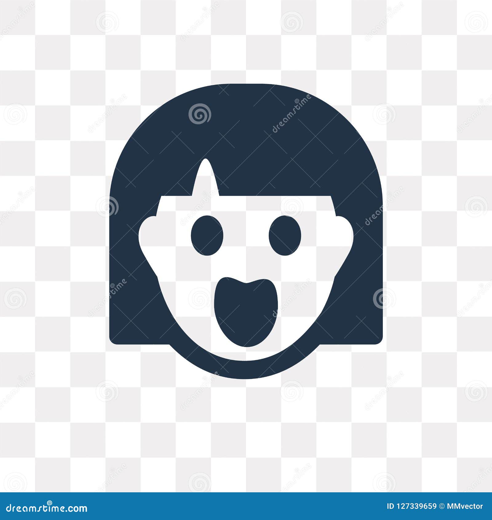 Shocked Vector Icon Isolated On Transparent Background, Shocked ...