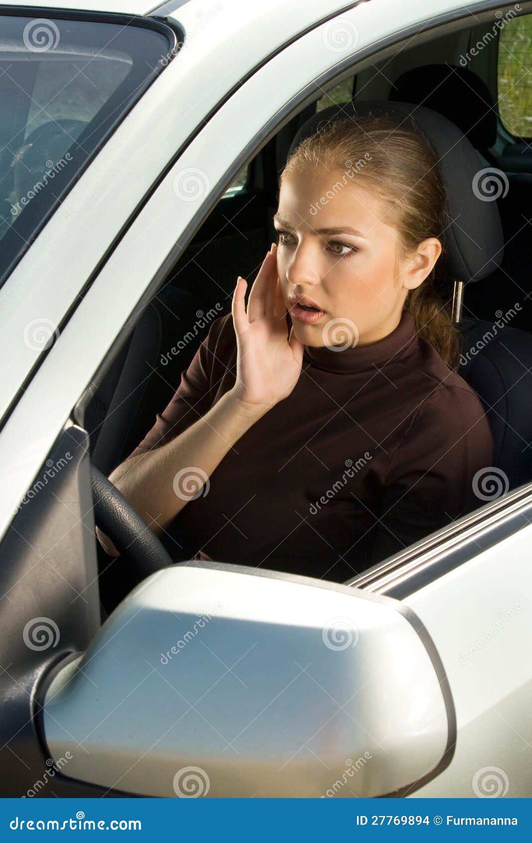 Shocked woman driver stock photo. Image of crash, driver - 27769894