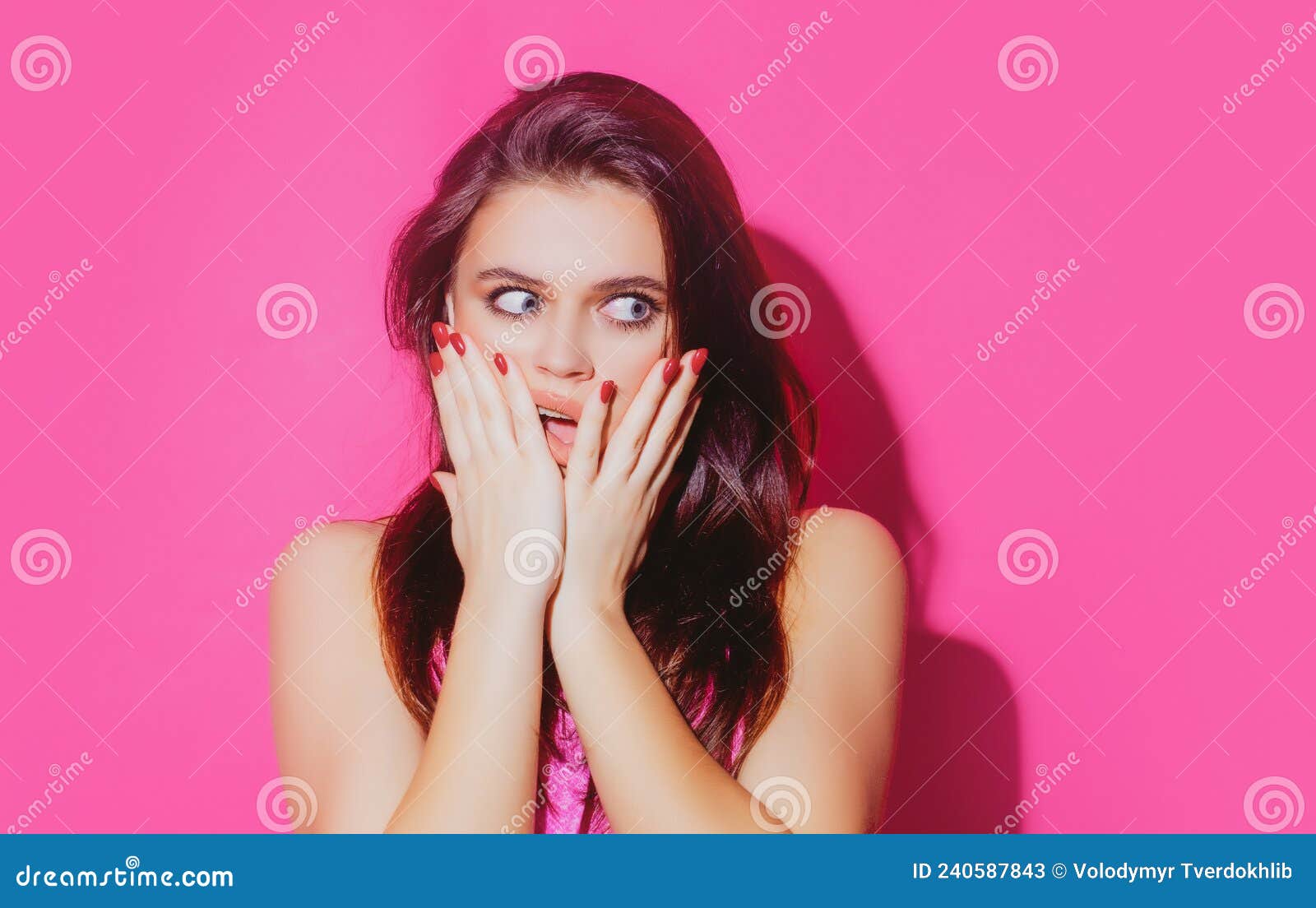 Shocked Woman Female Different Emotions Portrait Of Surprised Girl