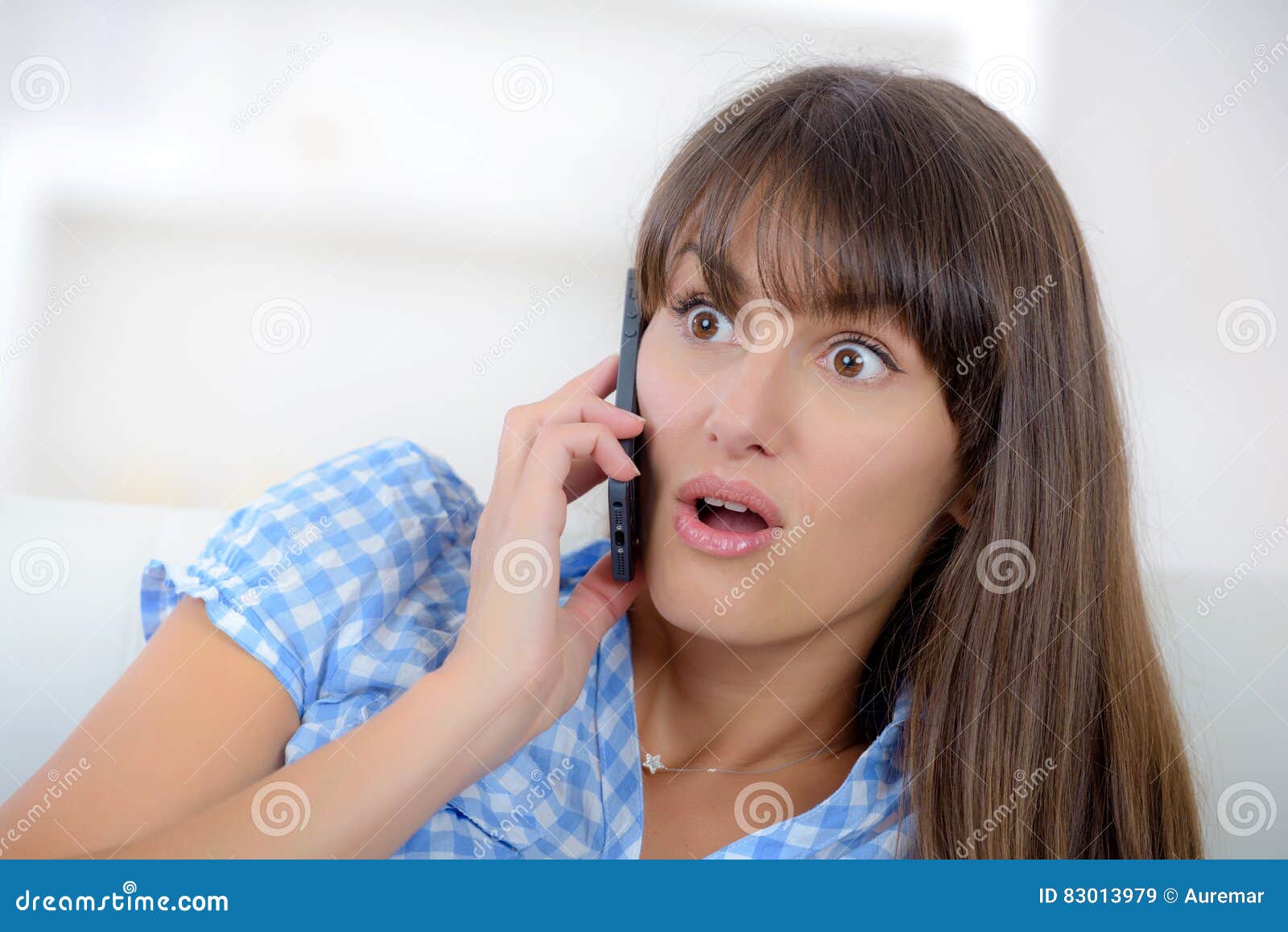 Shocked woman on phone stock image. Image of adult, disbelief - 83013979