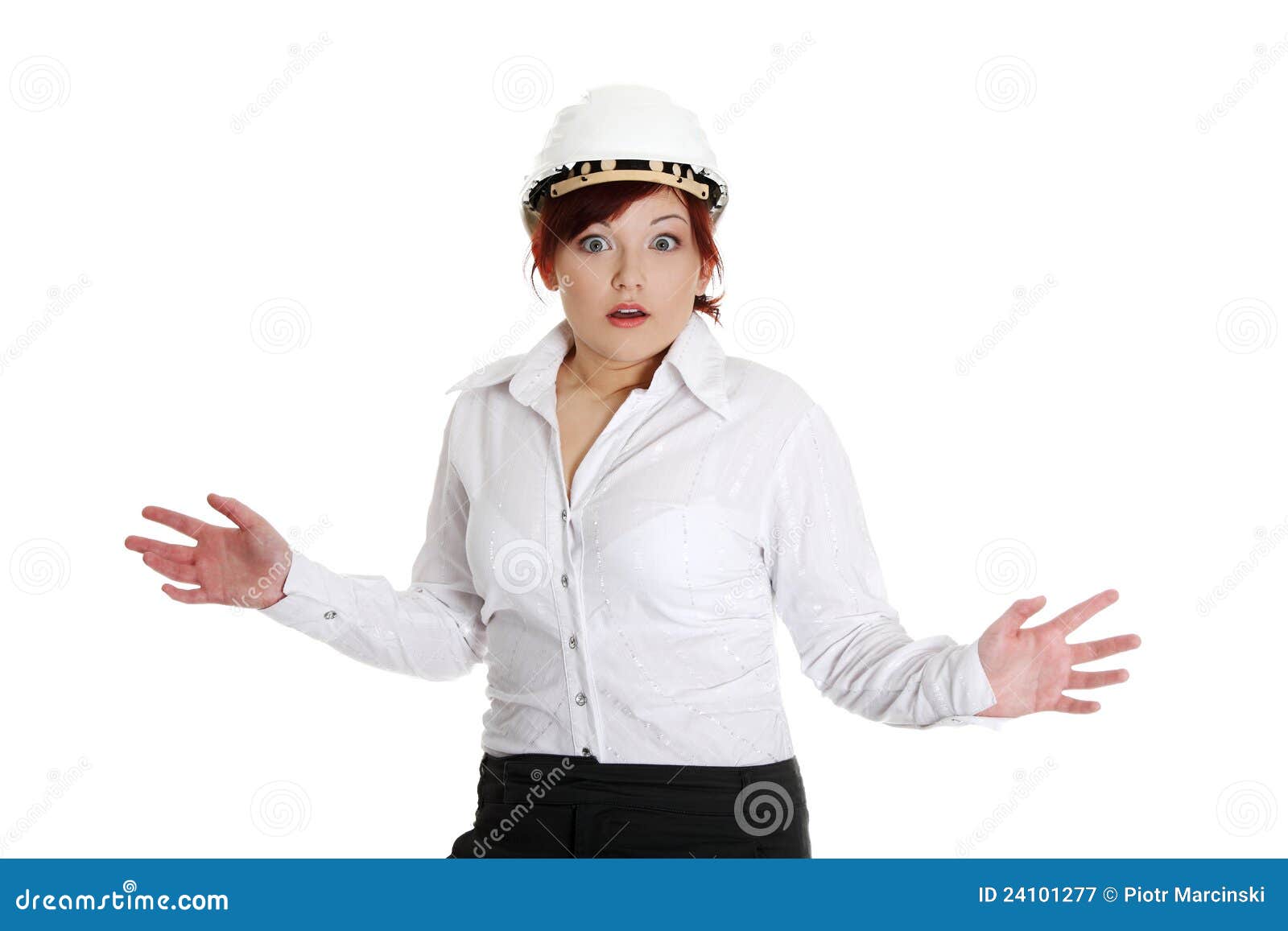 Shocked worker stock image. Image of amazement, hand - 24101277