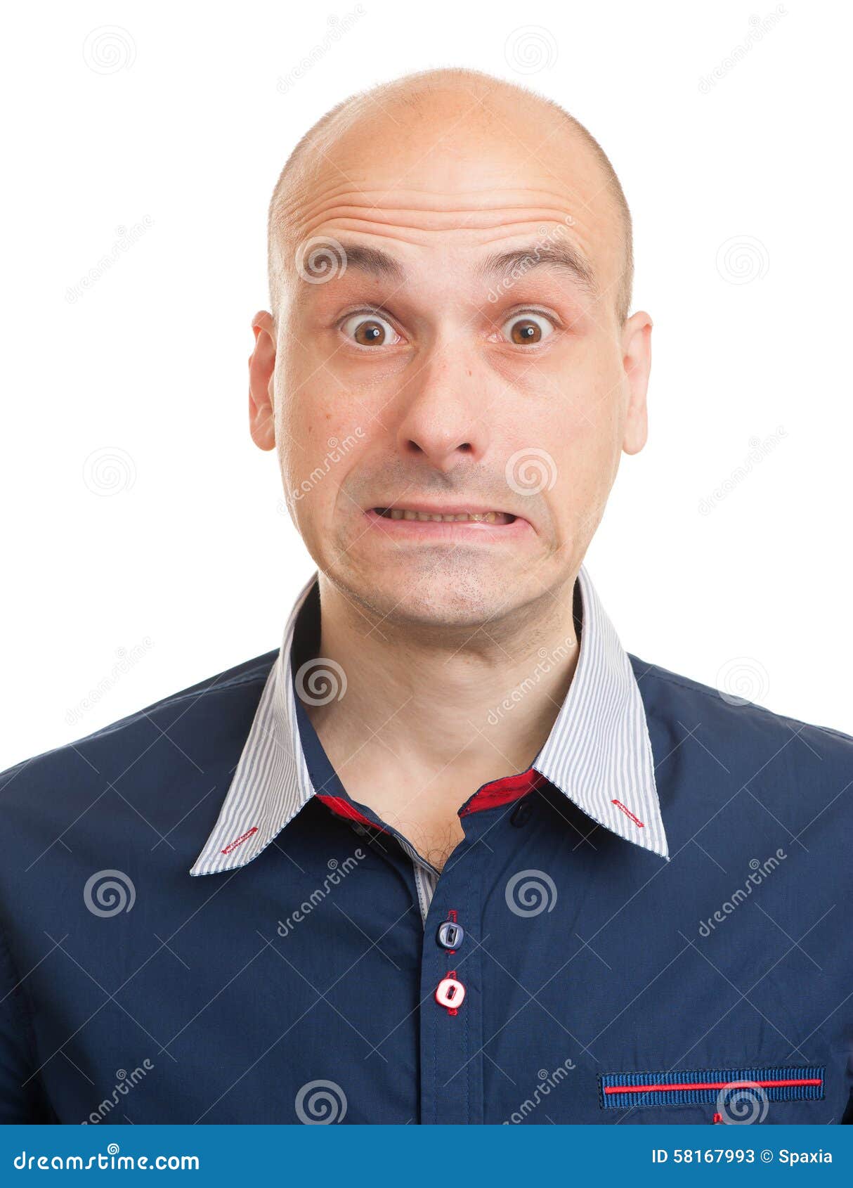 Shocked young bald man stock image. Image of adult, surprise - 58167993