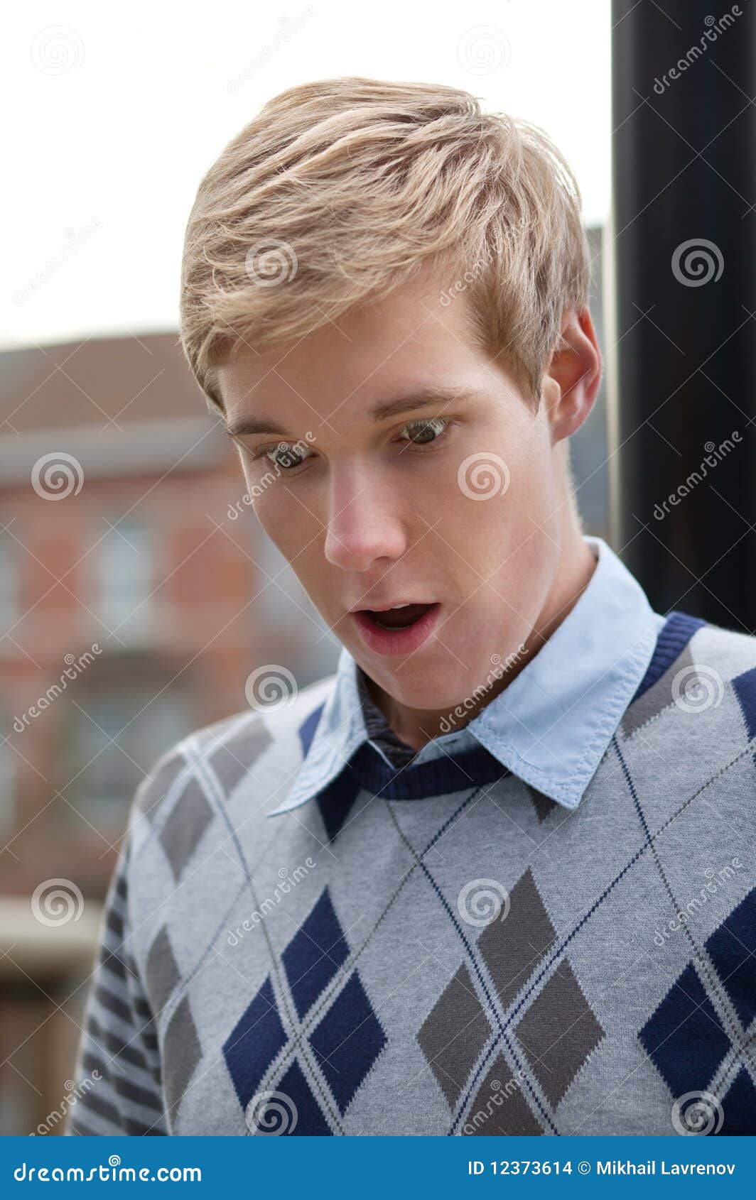Shocked young man stock photo. Image of shaken, male - 12373614
