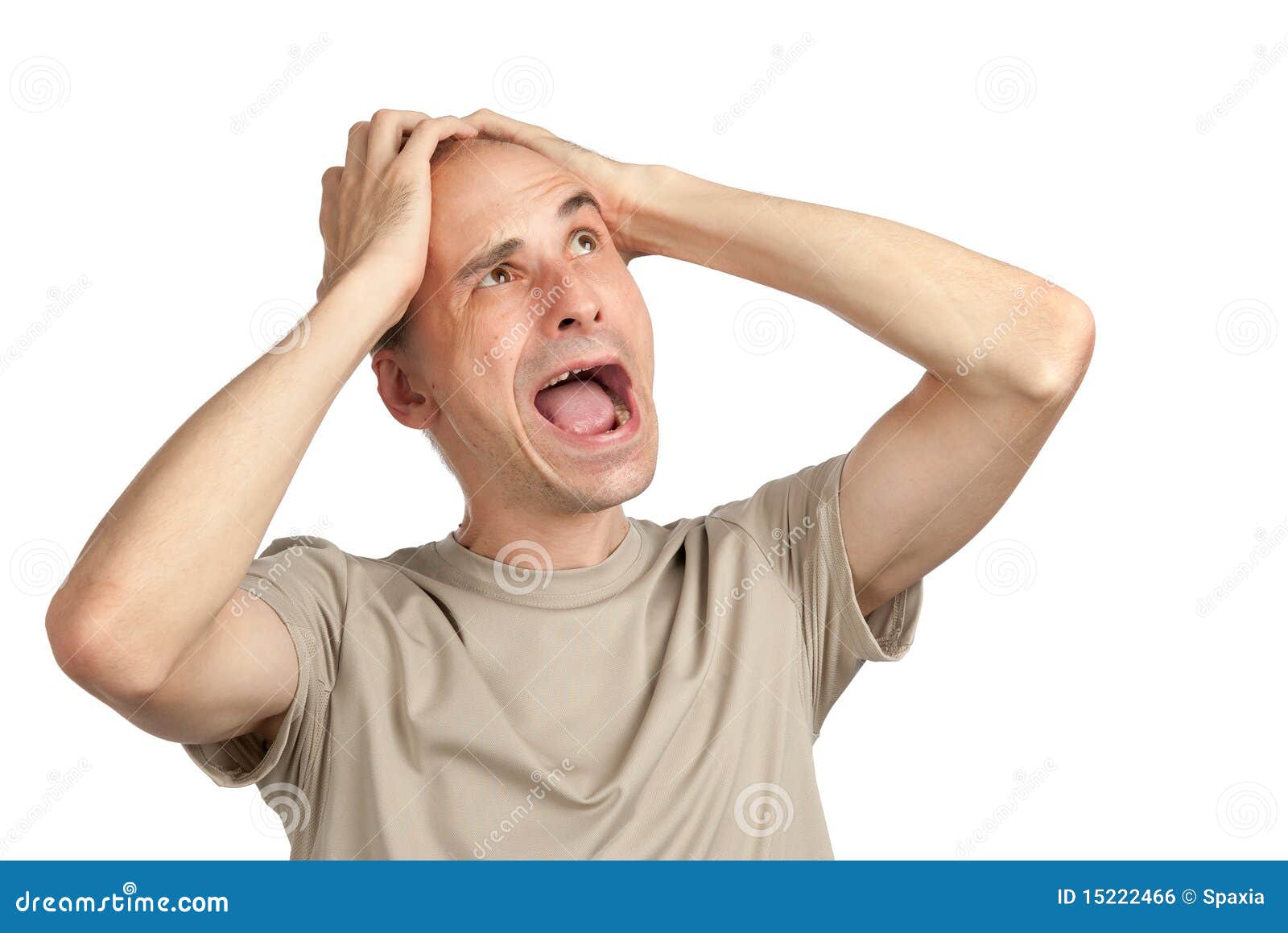 Shocked young man stock photo. Image of portrait, emotion - 15222466