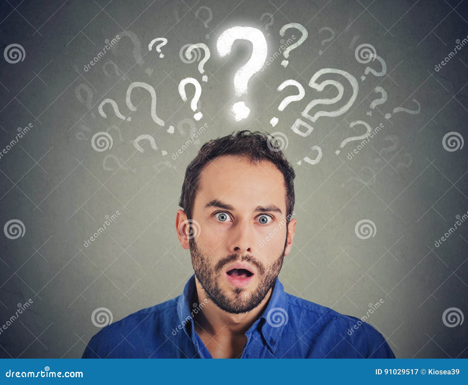 Shocked Young Man with Many Questions and No Explanation or Answer ...