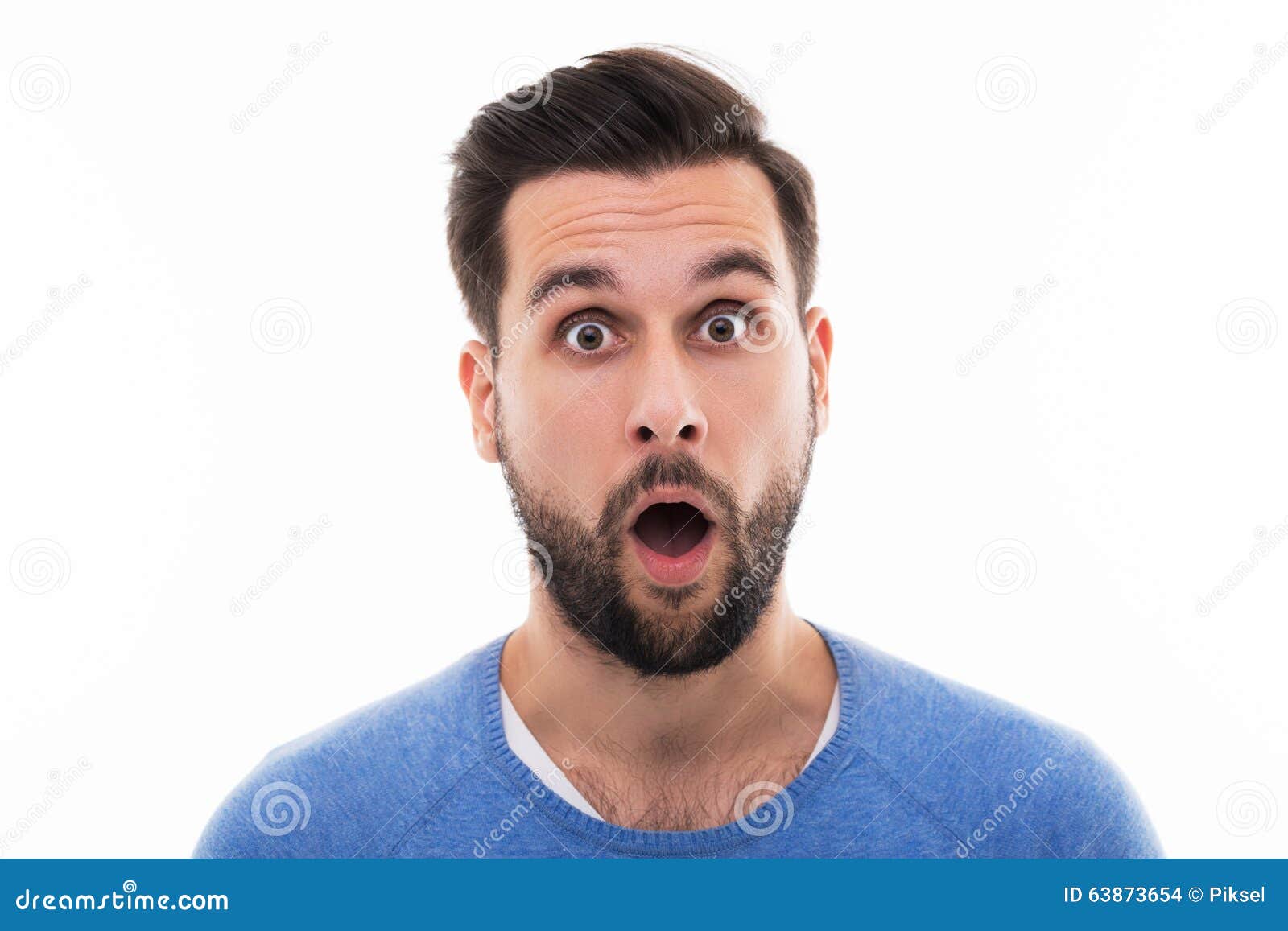 Shocked young man stock photo. Image of disbelief, open - 63873654