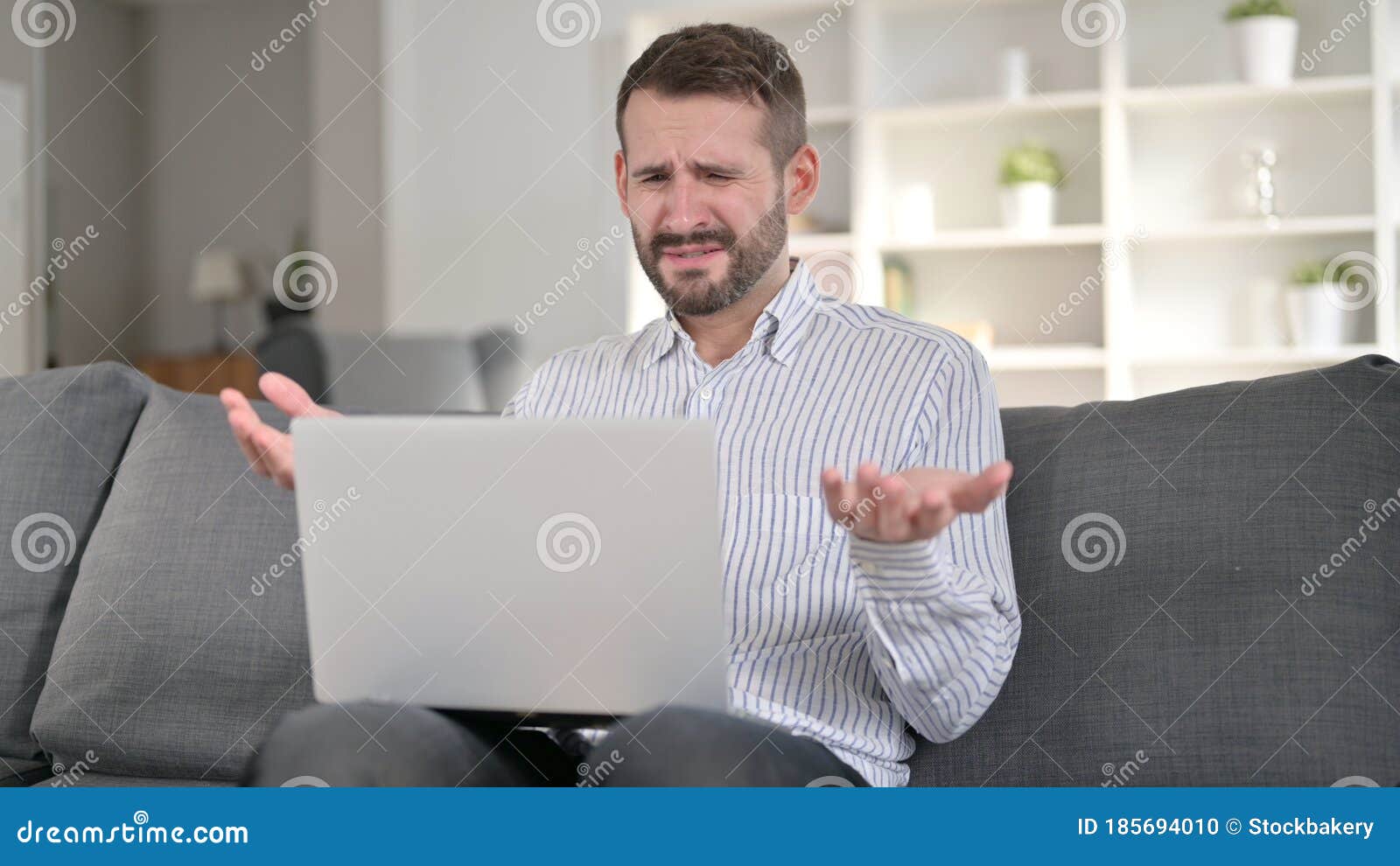 Shocked Young Man Reacting To Failure at Home Stock Photo - Image of ...