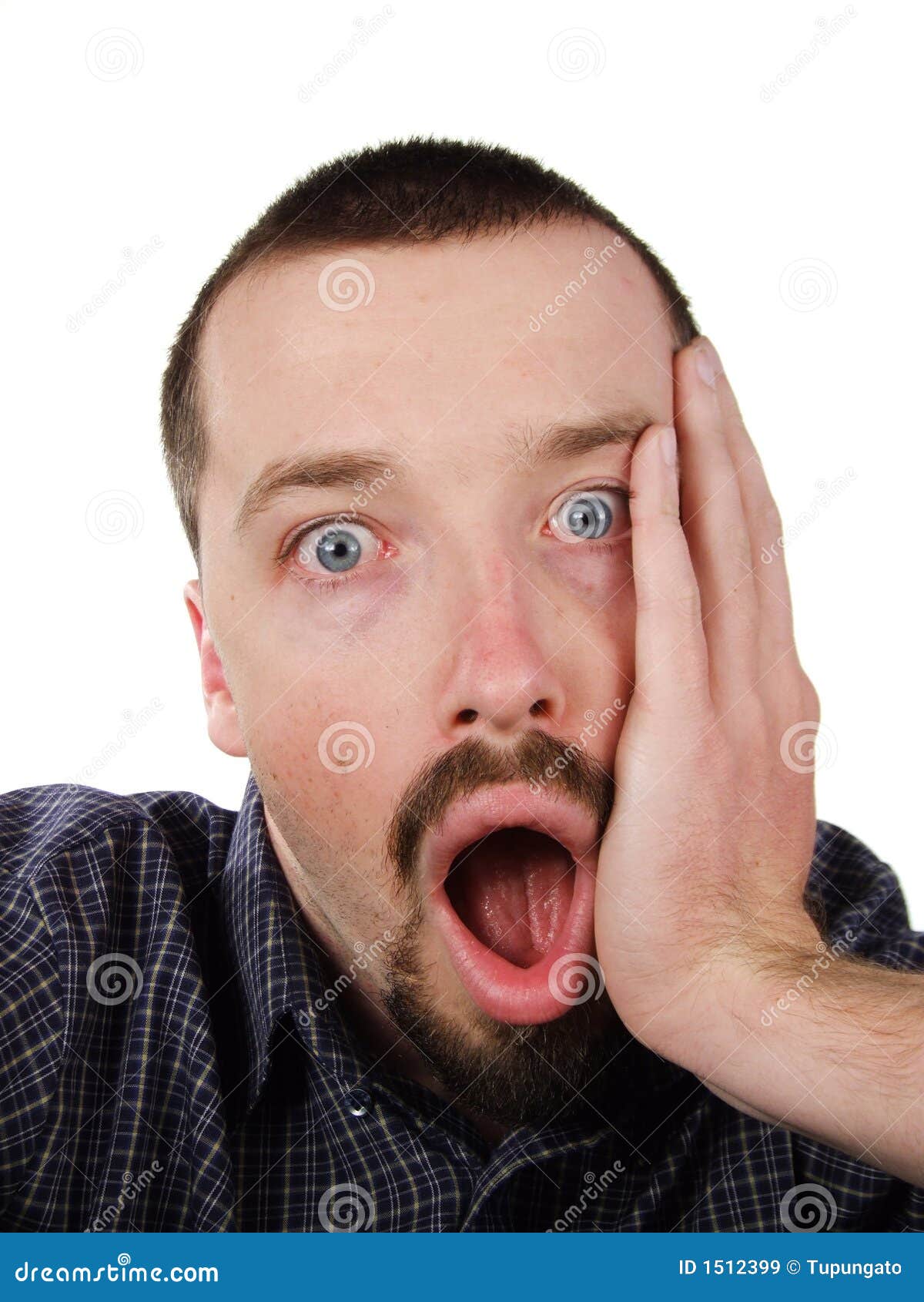 Shocked Young Short-haired Man Stock Image - Image of face, dark: 1512399