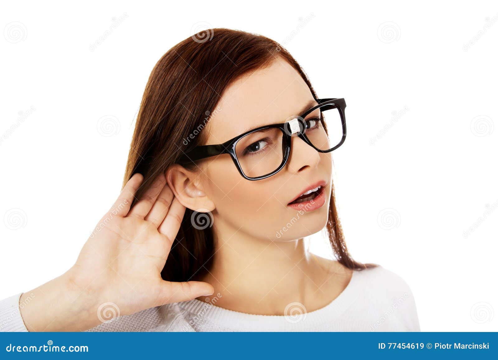 Shocked Young Woman Overhearing a Conversation Stock Image - Image of ...
