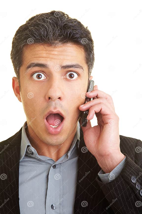 Shocking call stock photo. Image of afraid, shock, mouth - 10320152