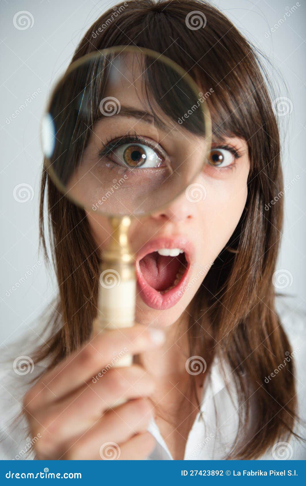 Shocking discovery stock photo. Image of enlarge, hand - 27423892