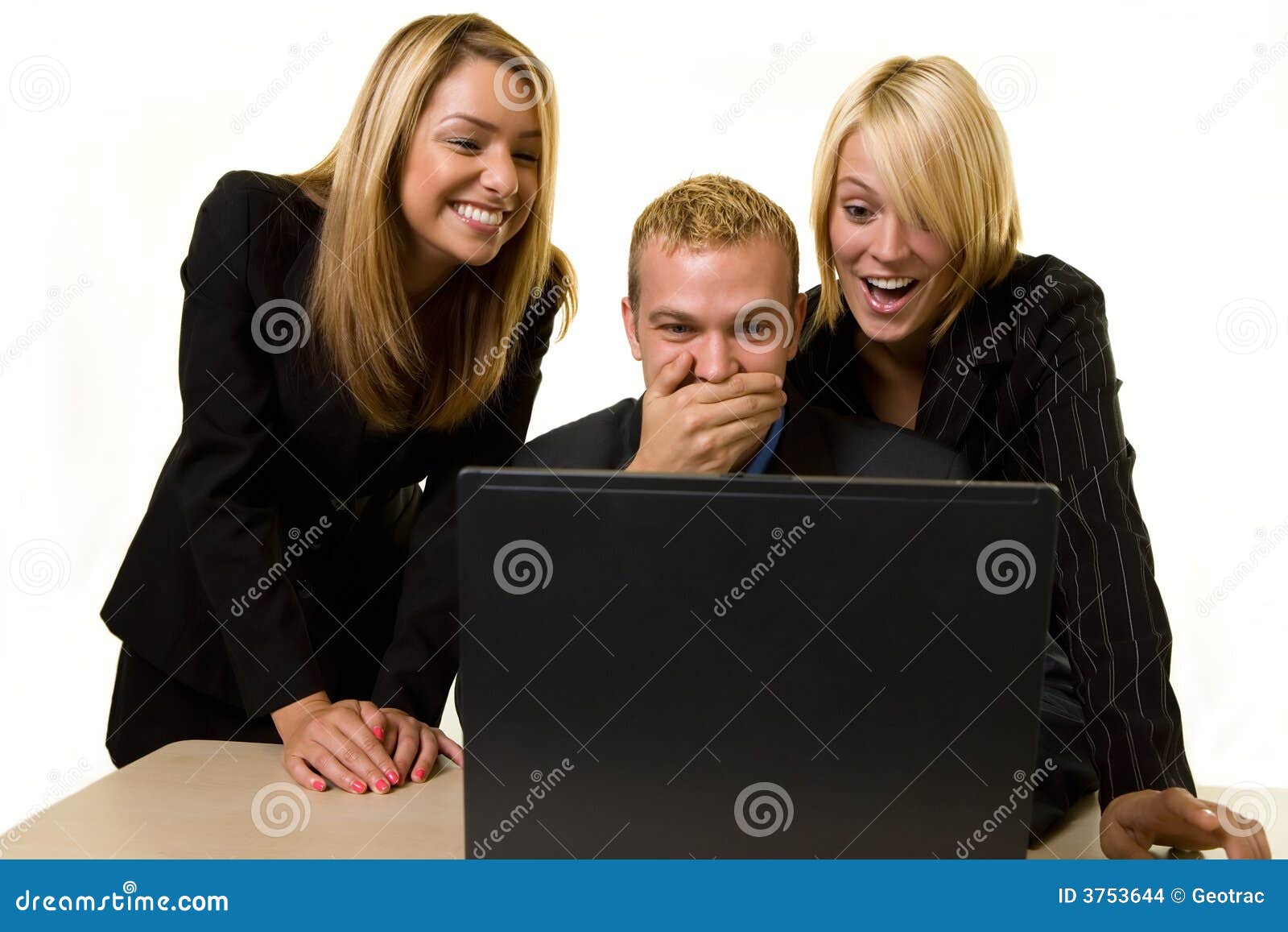Shocking email stock photo. Image of laptop, coworker - 3753644
