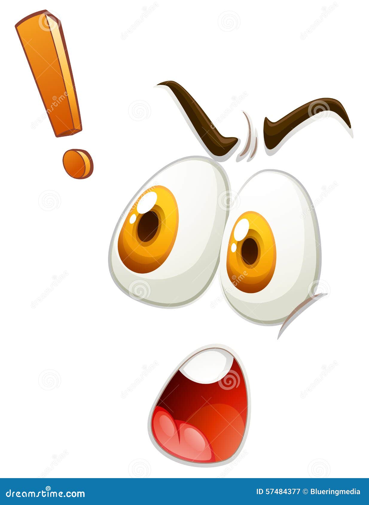 Shocking face with sign stock vector. Illustration of emojicon - 57484377