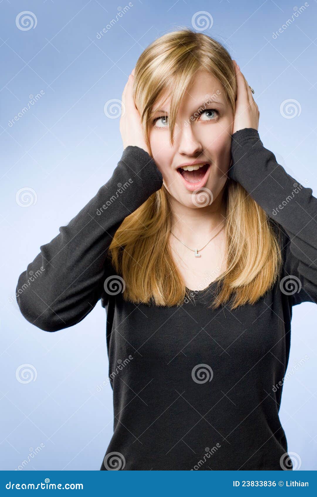 Shocking news! stock photo. Image of blond, deciding - 23833836