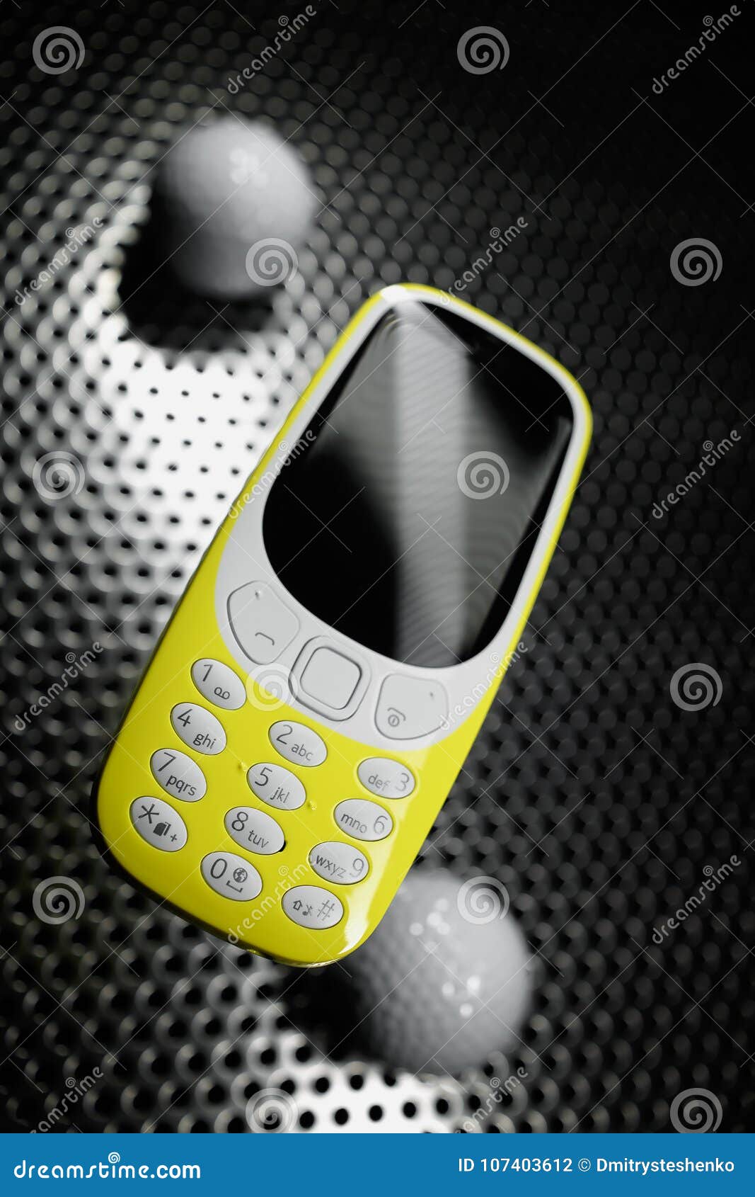 Shockproof Phone on Metal Surface with Golf Balls Stock Photo - Image ...
