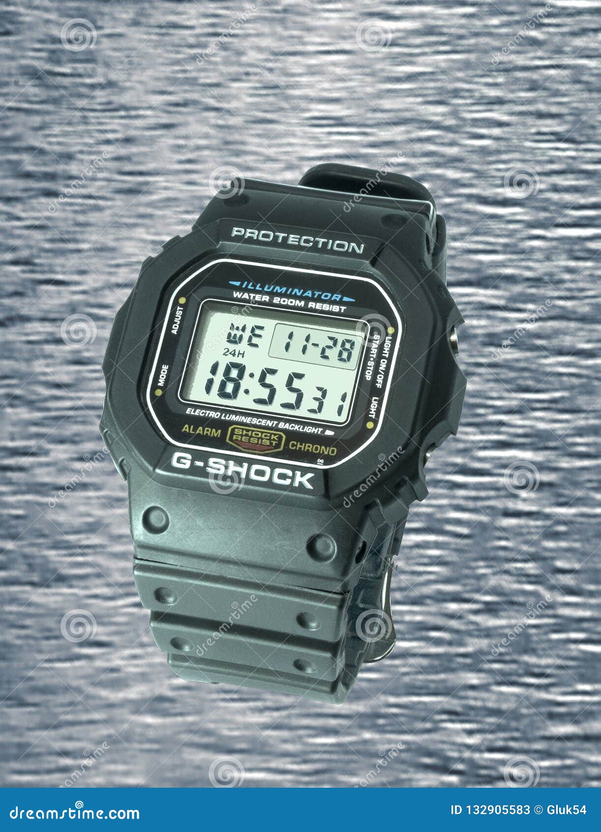 Shockproof and Waterproof Digital Electronic Watch in a Rubber Case and ...