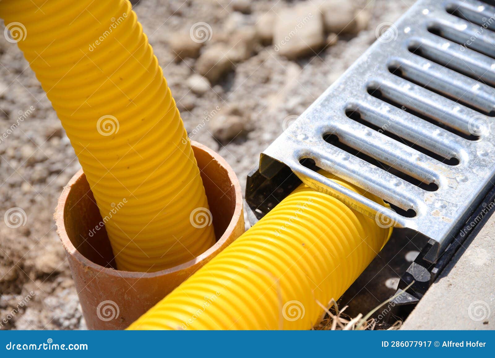 Shoddy Construction with Connection for Rainwater Stock Image - Image ...