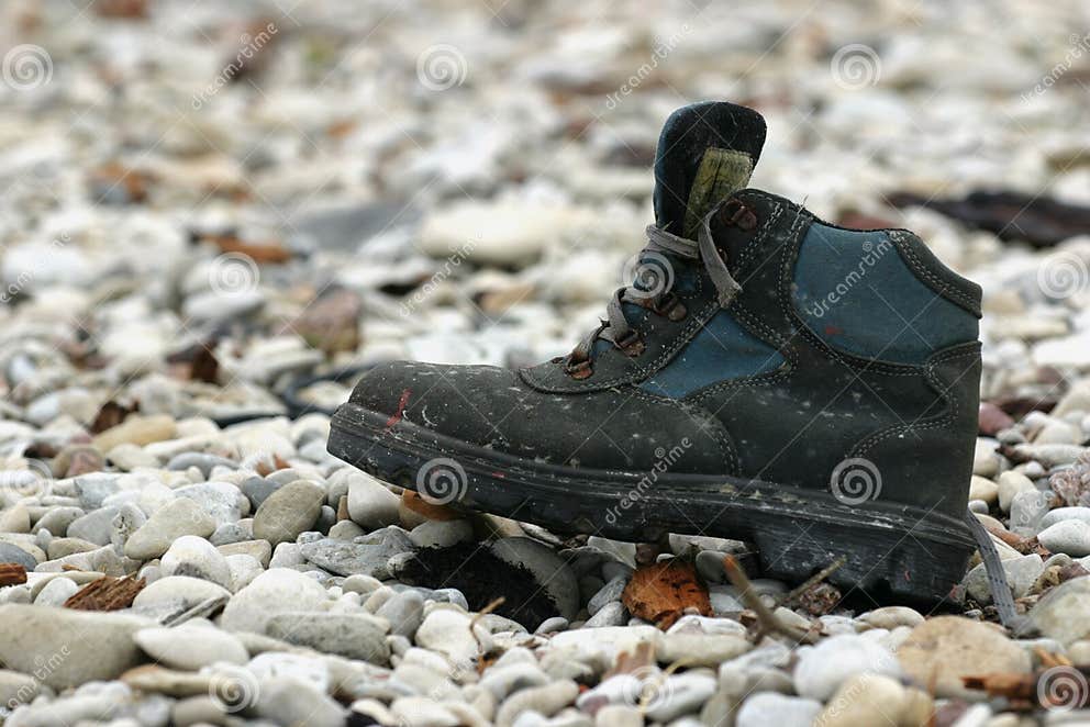 Shoe stock image. Image of beach, abandoned, torn, litter - 4661321