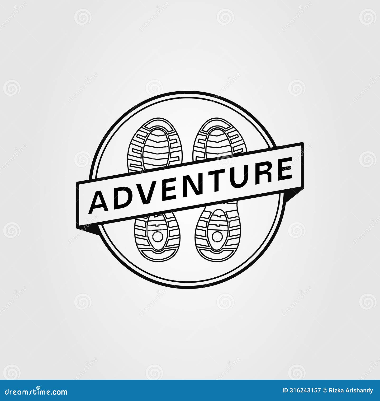 Shoe Adventure Print or Footpath Logo Vector Illustration Design. Stock ...