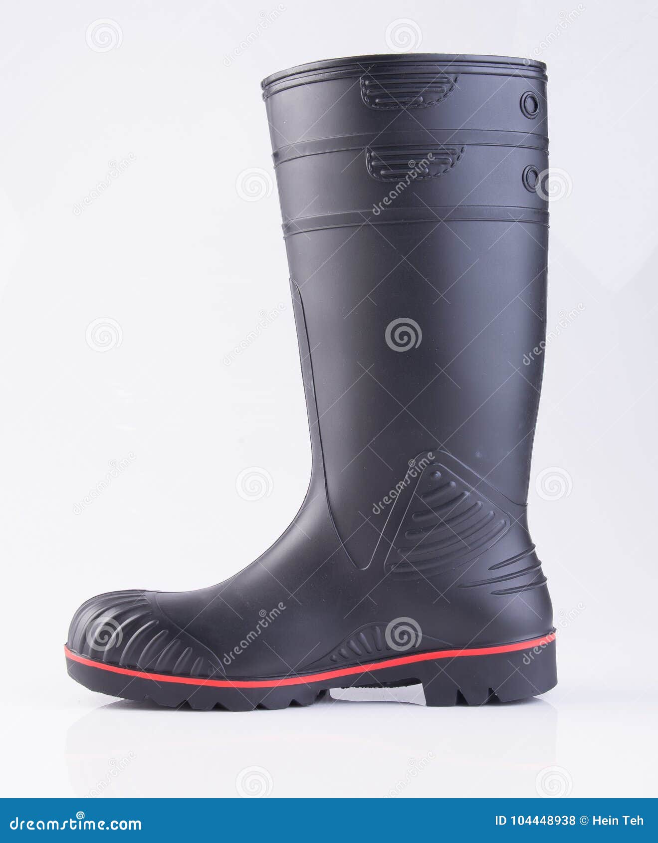 Shoe or Black Color Rubber Boots on a Background. Stock Photo - Image ...