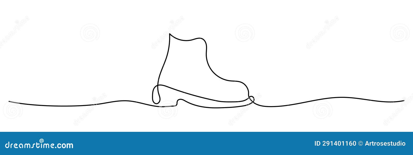 Shoe Boot Shape Drawing by Continuous Line, Thin Line Design Vector ...