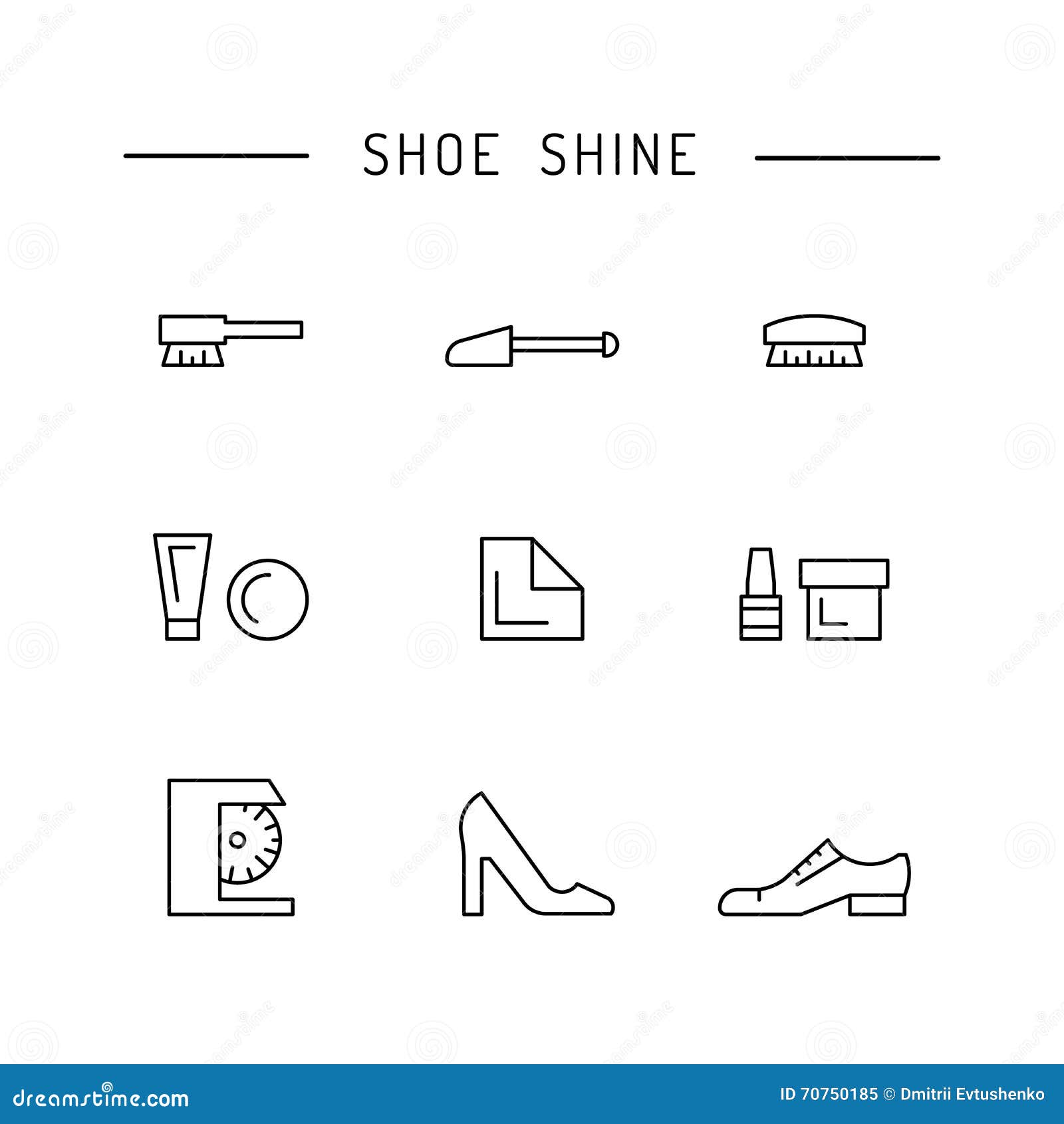 Shoe care elements stock illustration. Illustration of polishing - 70750185