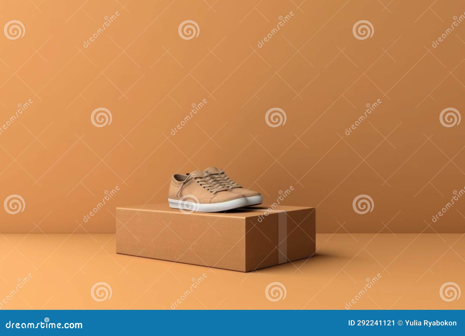 Shoe on Carton Box. Generate Ai Stock Image - Image of carton, parcel ...