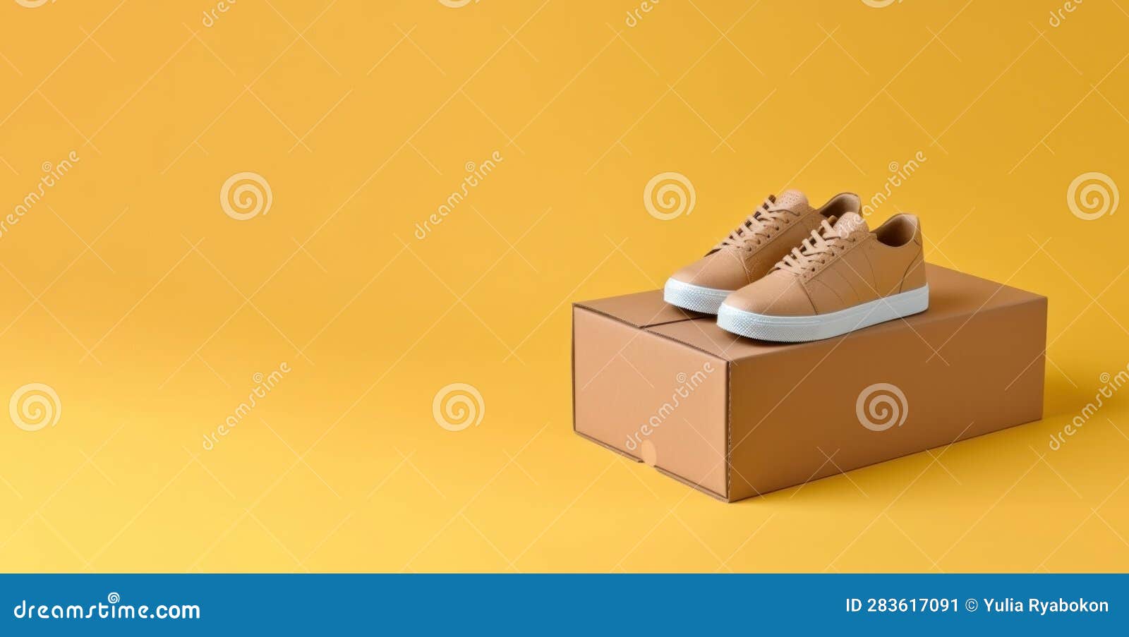 Shoe Carton Box Mockup. Generate Ai Stock Illustration - Illustration ...
