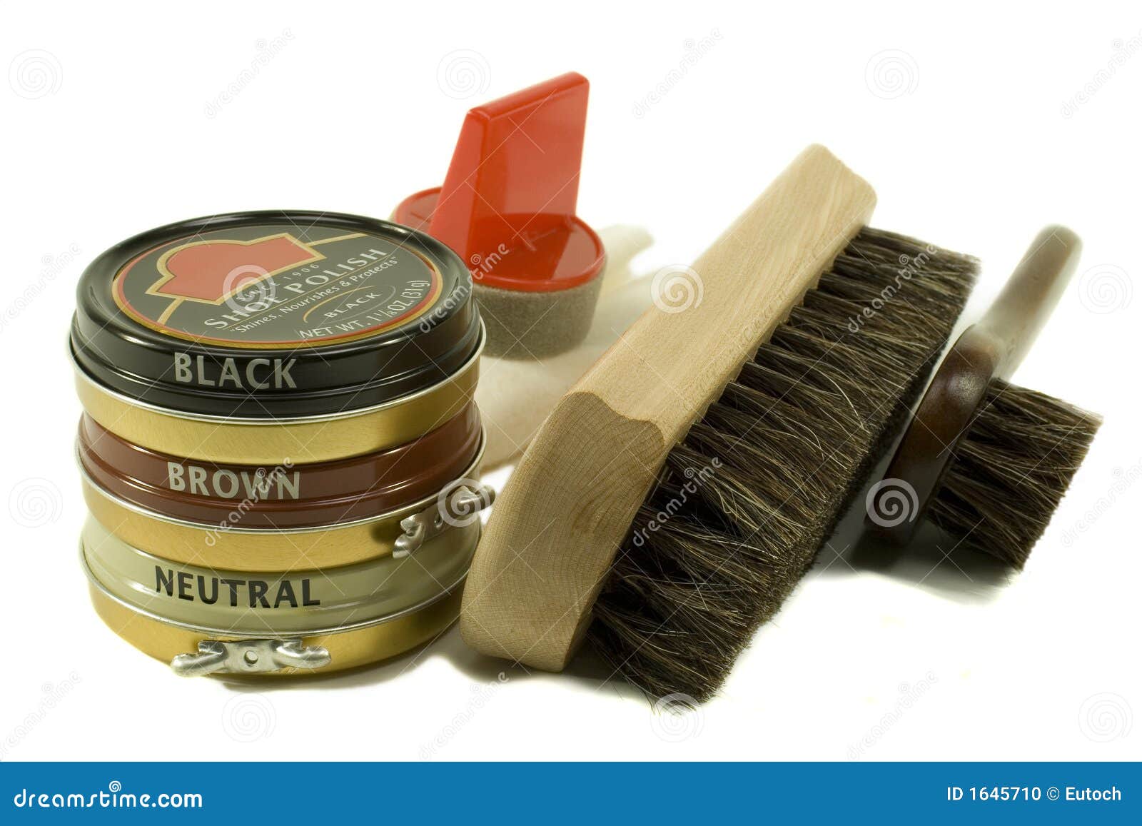 Shoe Cleaning and Polish Set Stock Photo - Image of white, polish: 1645710