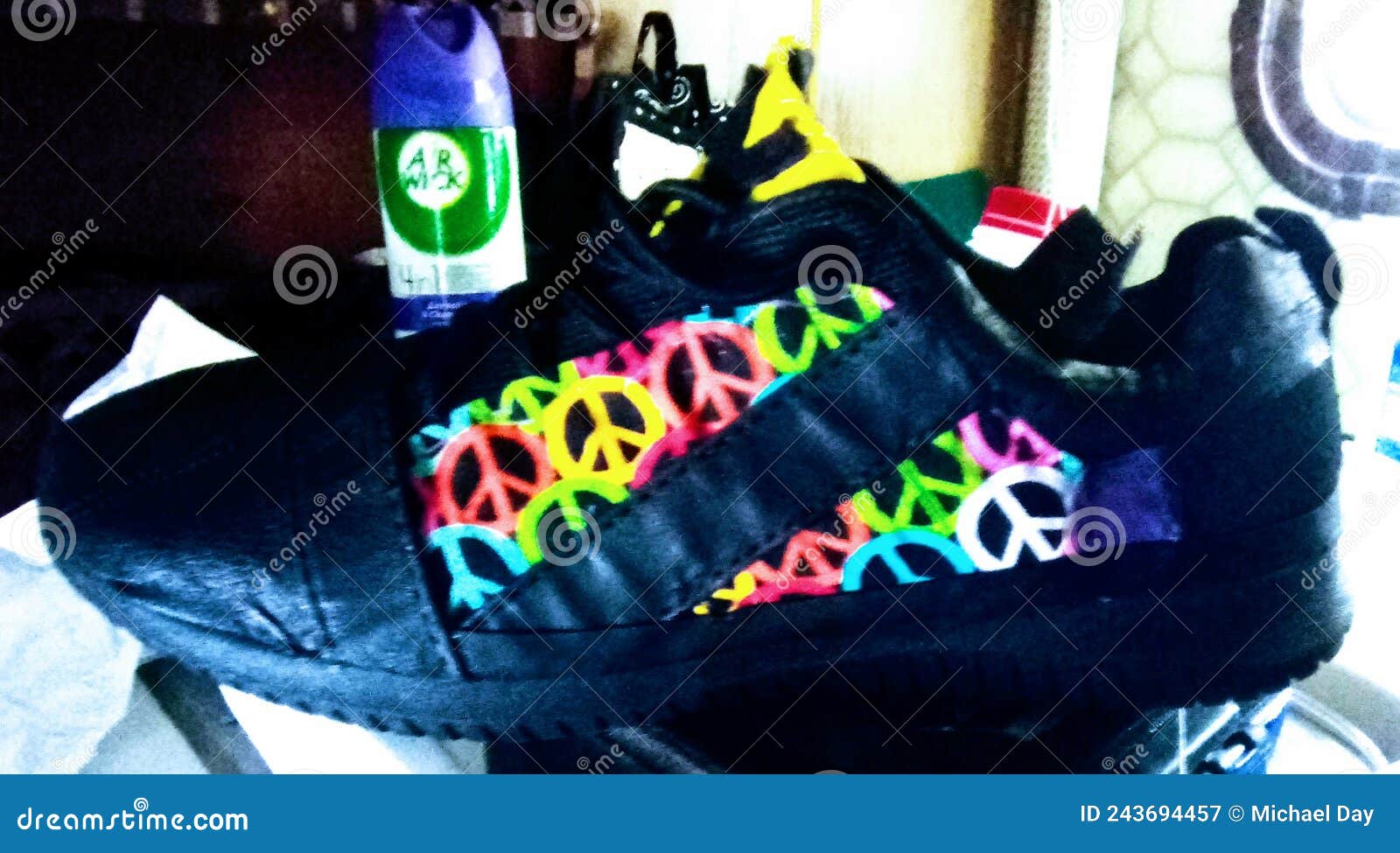 Shoe Design Hippie Peace Signs Editorial Photography - Image of signs ...