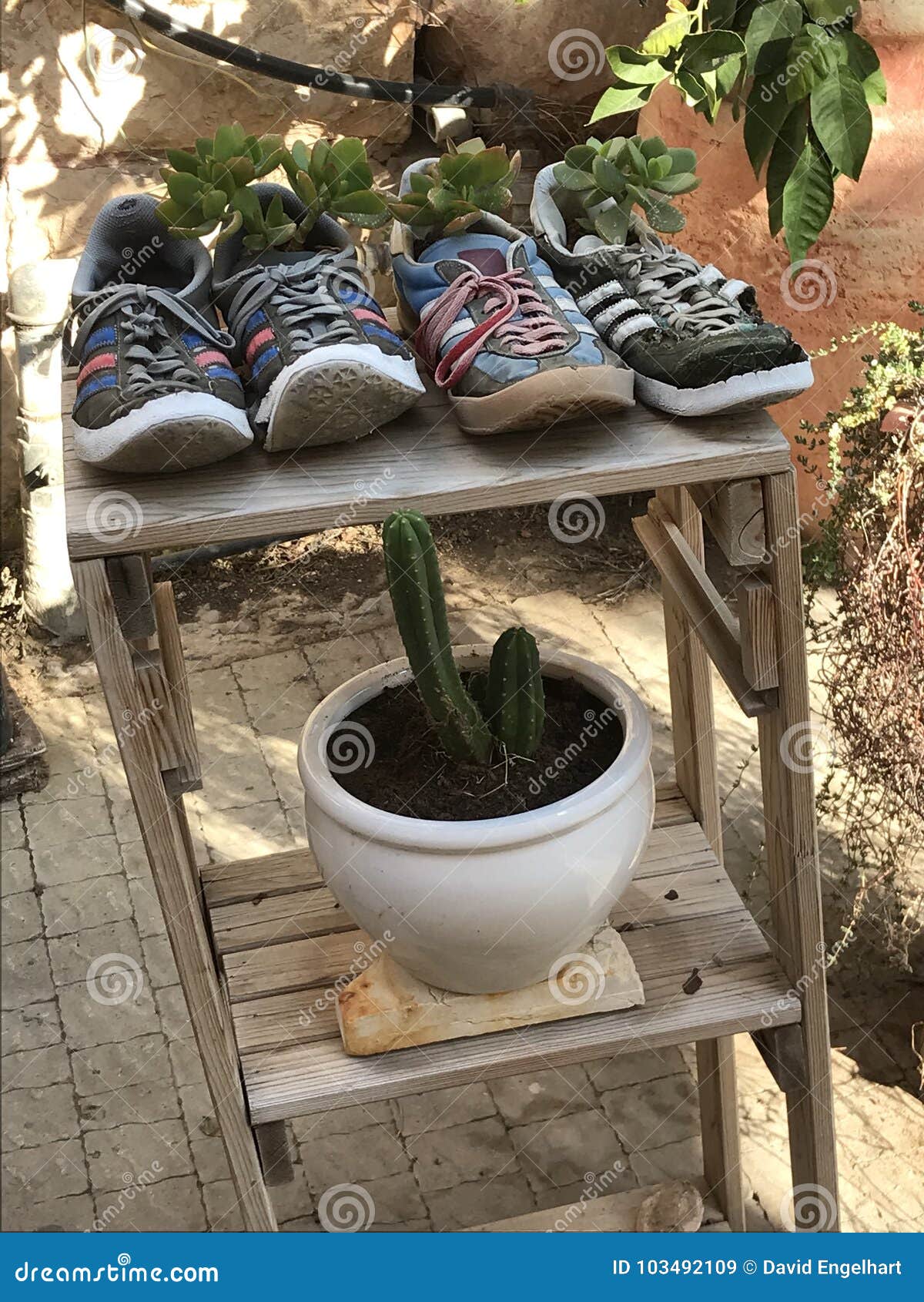 Shoe flower pots editorial stock image. Image of shoe - 103492109