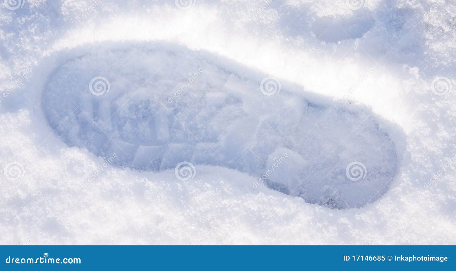 A Shoe Foot Step in the Snow Stock Image - Image of season, leisure ...