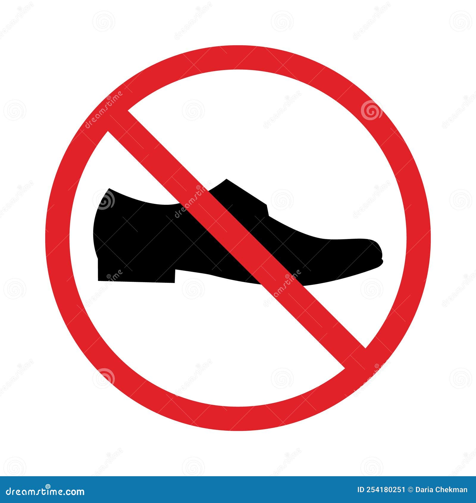 Shoe Icon. Red Prohibition Sign. Stop Symbol Stock Vector ...