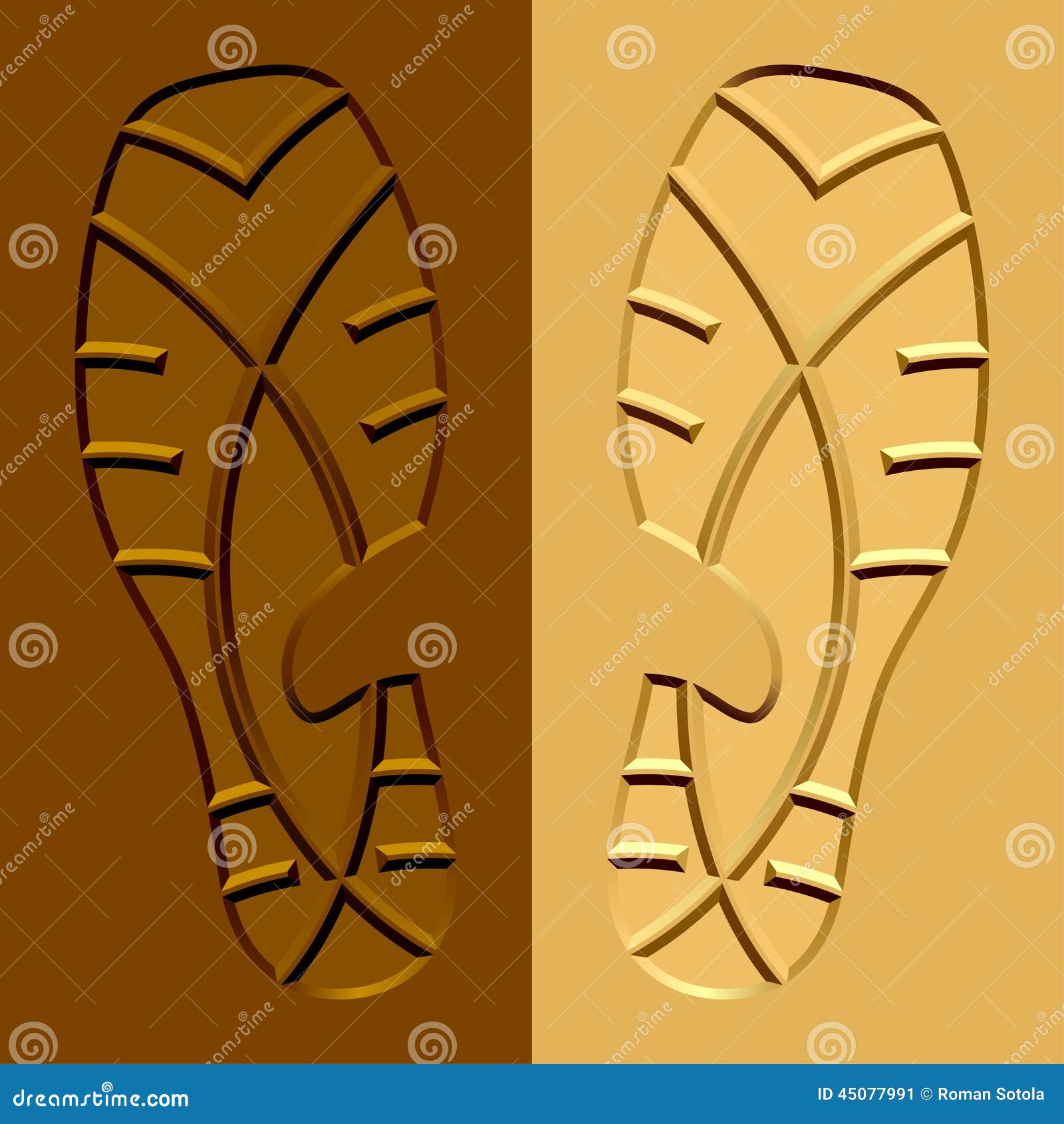 Shoe imprints mud sand stock vector. Illustration of shoe - 45077991