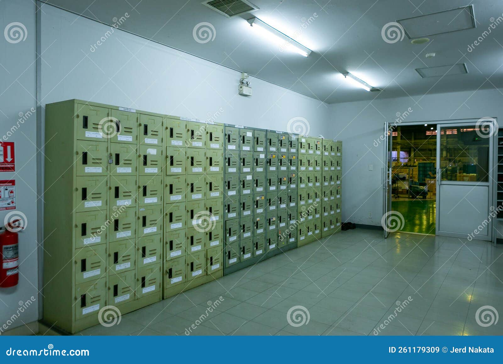 The Shoe Locker Room for Workers in the Manufacture Stock Image - Image ...
