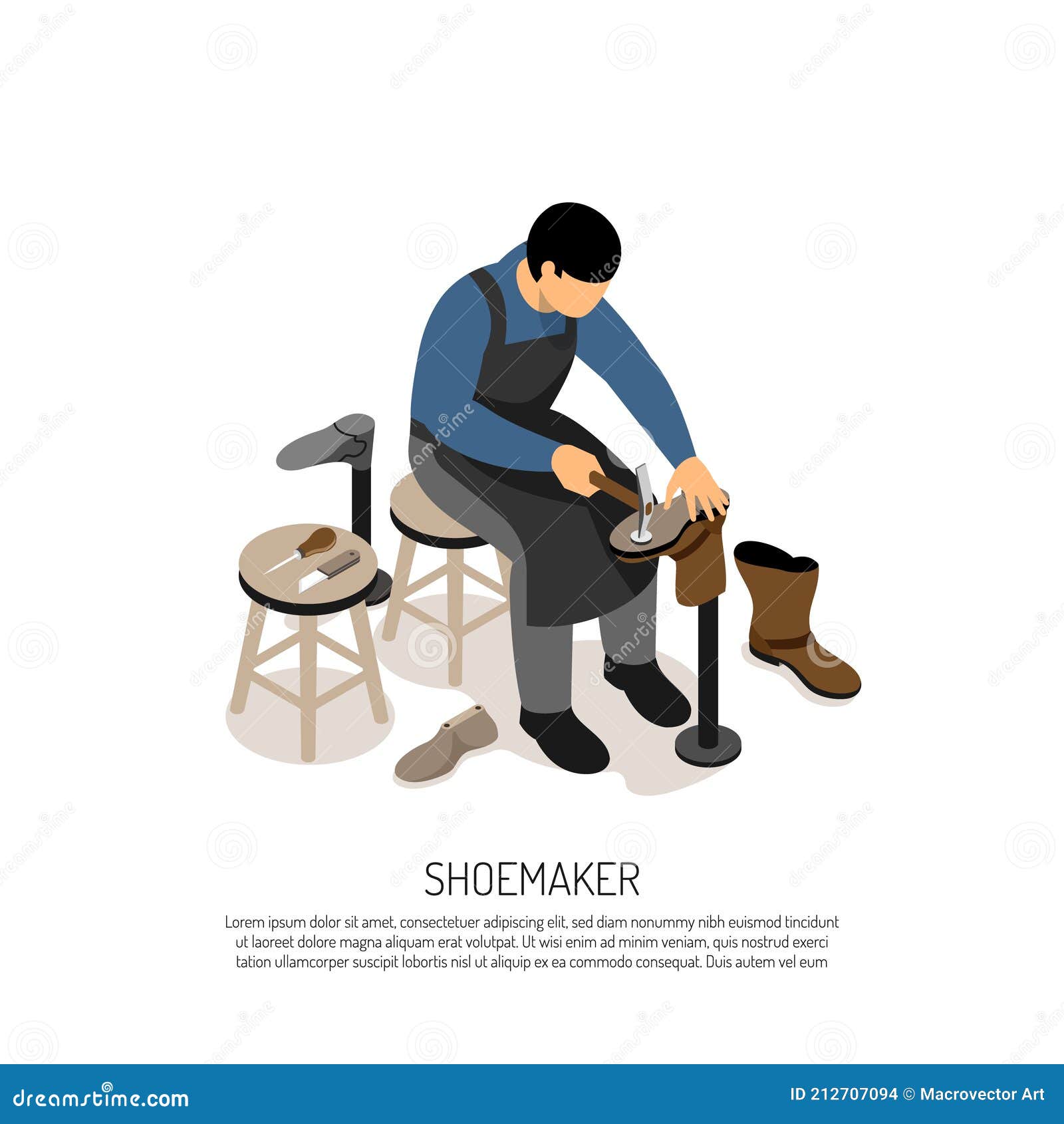 Cobbler Set. Professional Equipments For Shoe Repair. Shoemaker Or ...