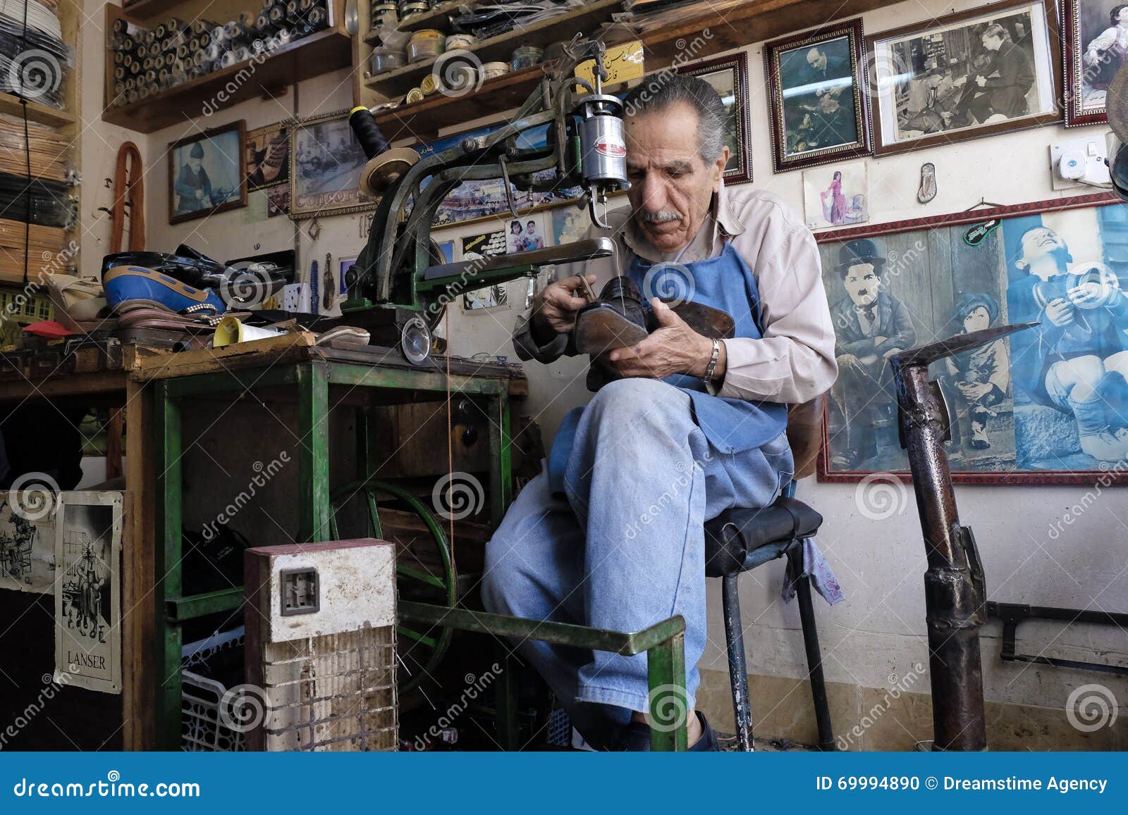 Shoe maker editorial image. Image of machine, fashion - 69994890