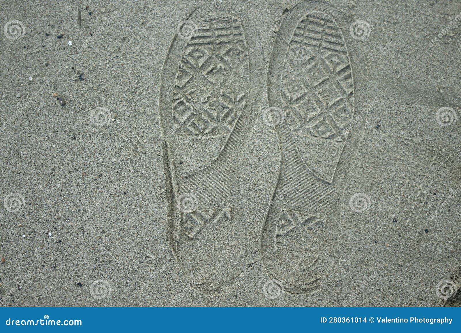 Shoe Marks on the Sand Have a Unique Pattern Stock Photo - Image of ...