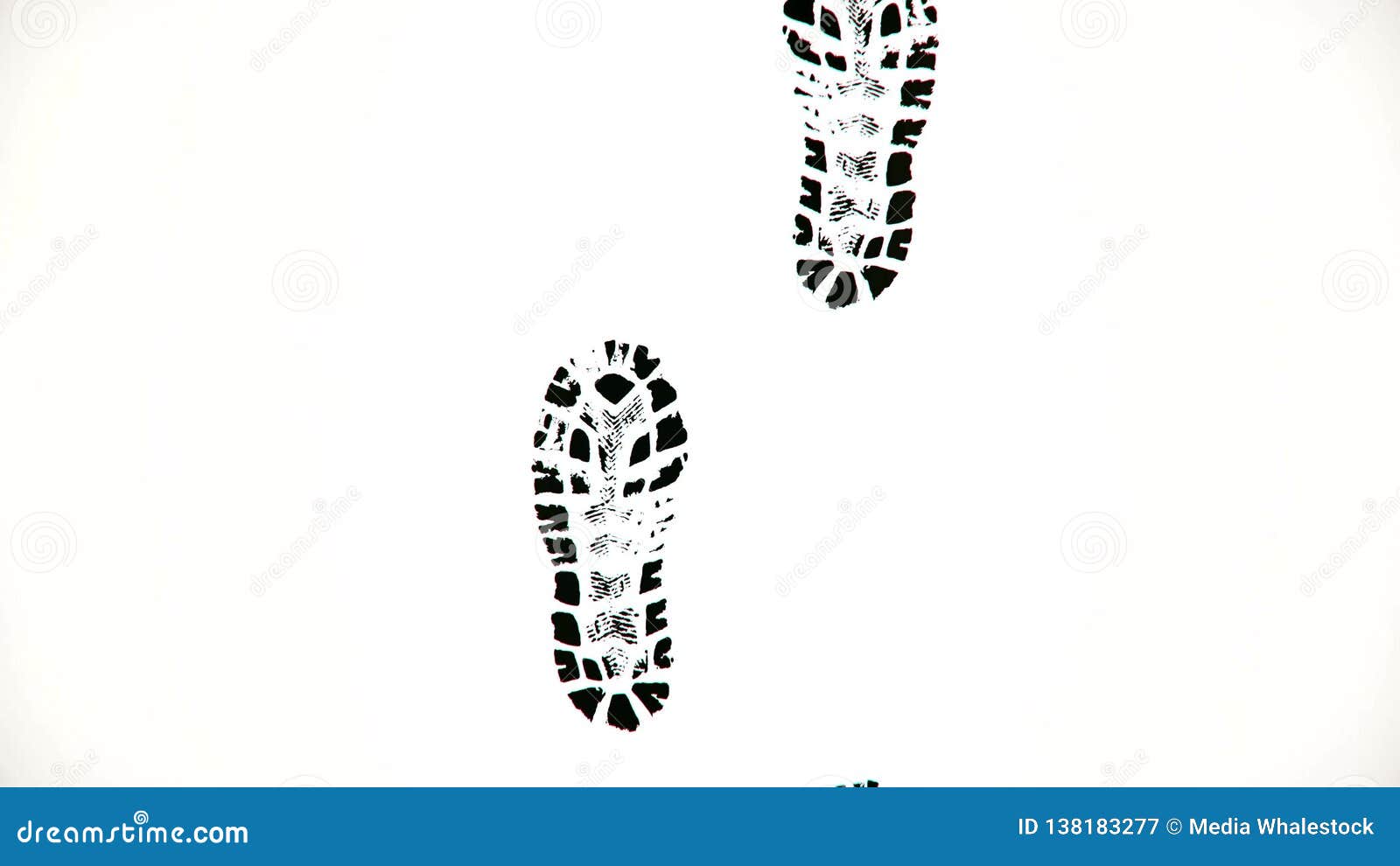 Shoe Marks on White Background. Abstract Animation of Walking in Front ...