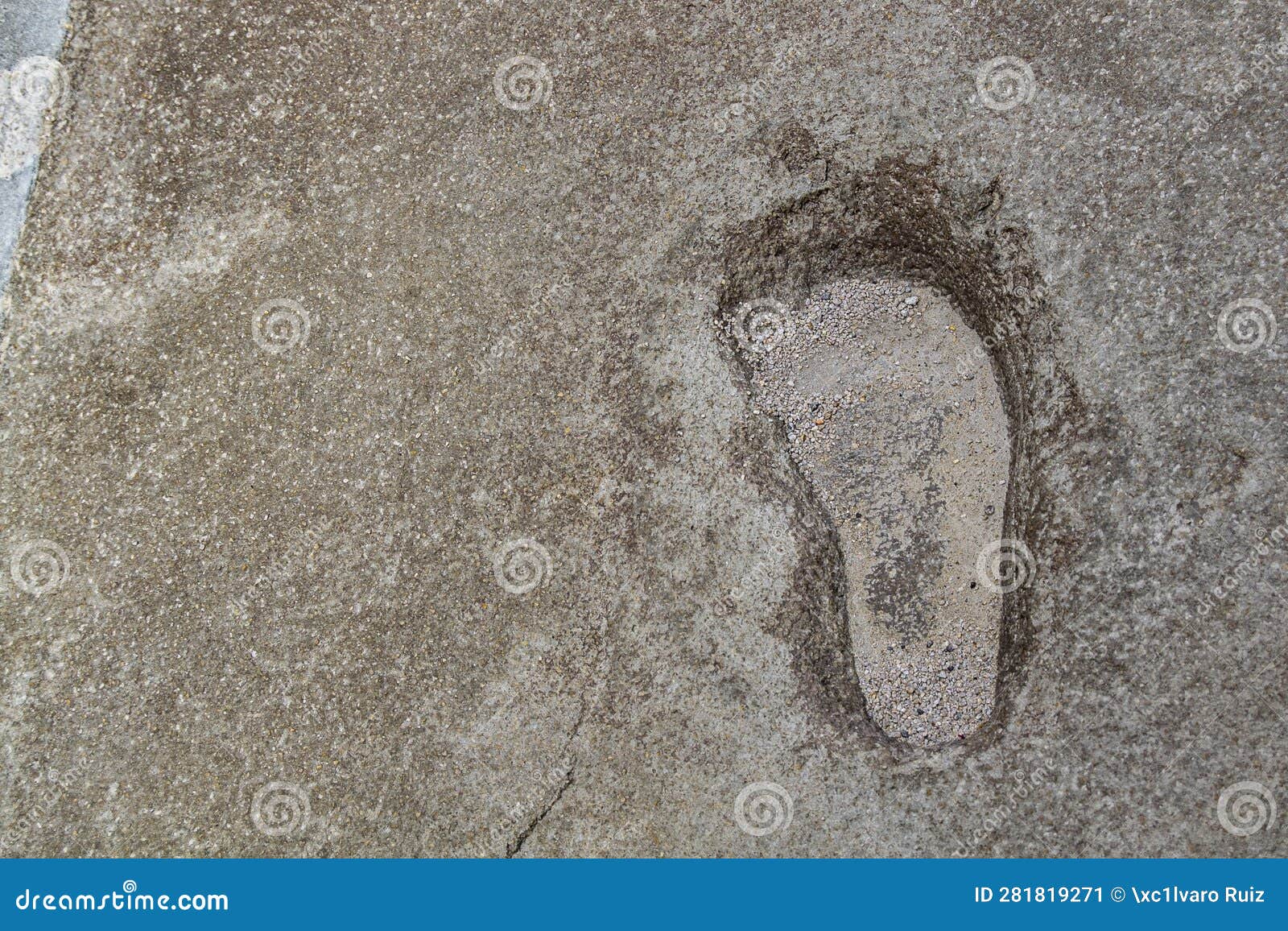 Shoe print on the concrete stock image. Image of floor - 281819271