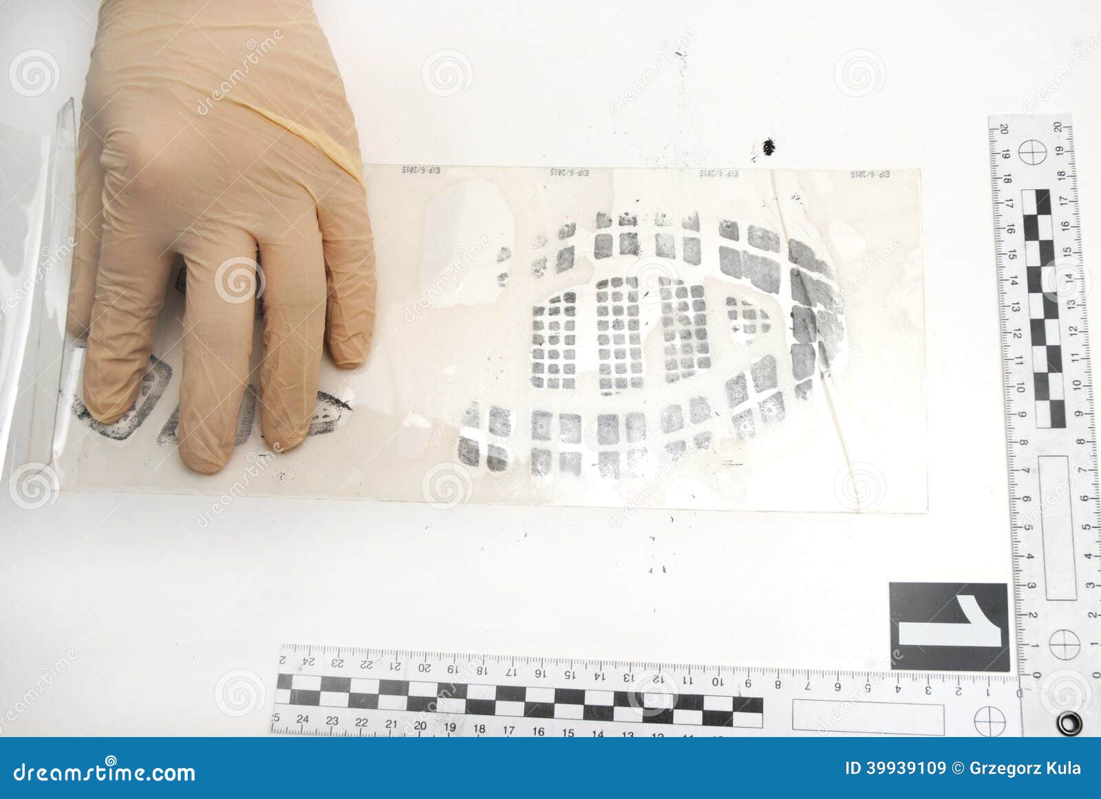 Latent Footprint Evidence With Crime Scene Tape In Crime Scene I ...